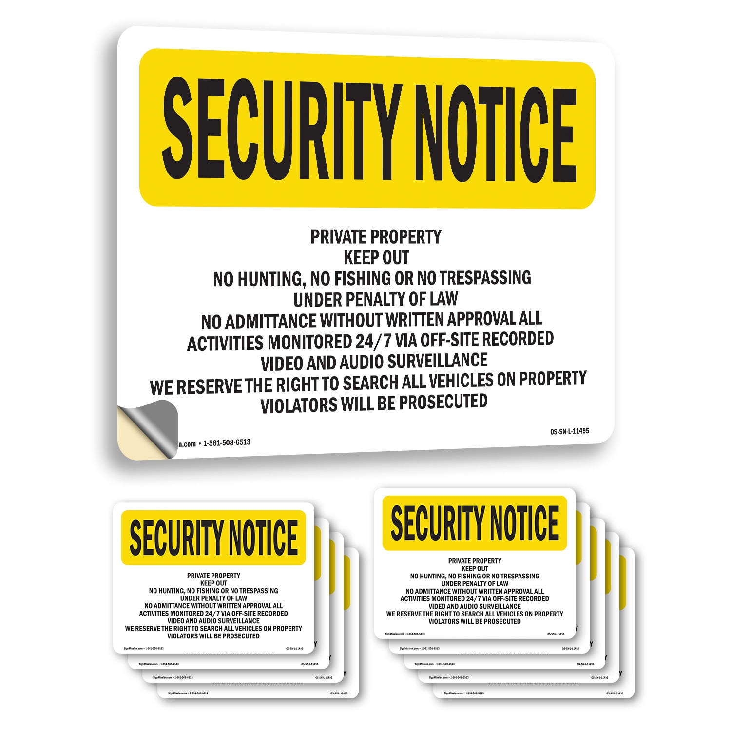 Private Property Keep Out No Hunting Fishing OSHA Security Notice Vinyl ...