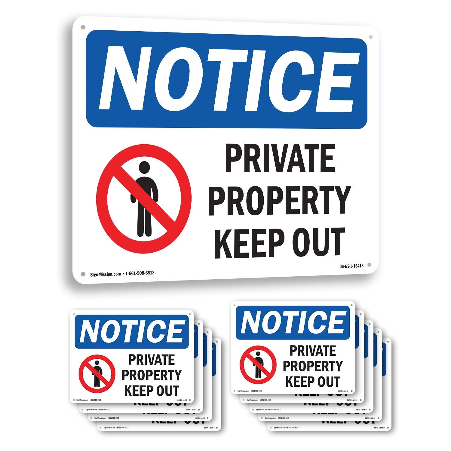 Private Property Keep Out OSHA Notice Aluminum Sign 10 Inch x 7 Inch ...
