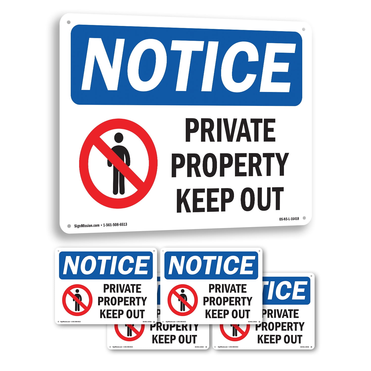 Private Property Keep Out OSHA Notice Rigid Plastic Sign 18 Inch x 12 ...