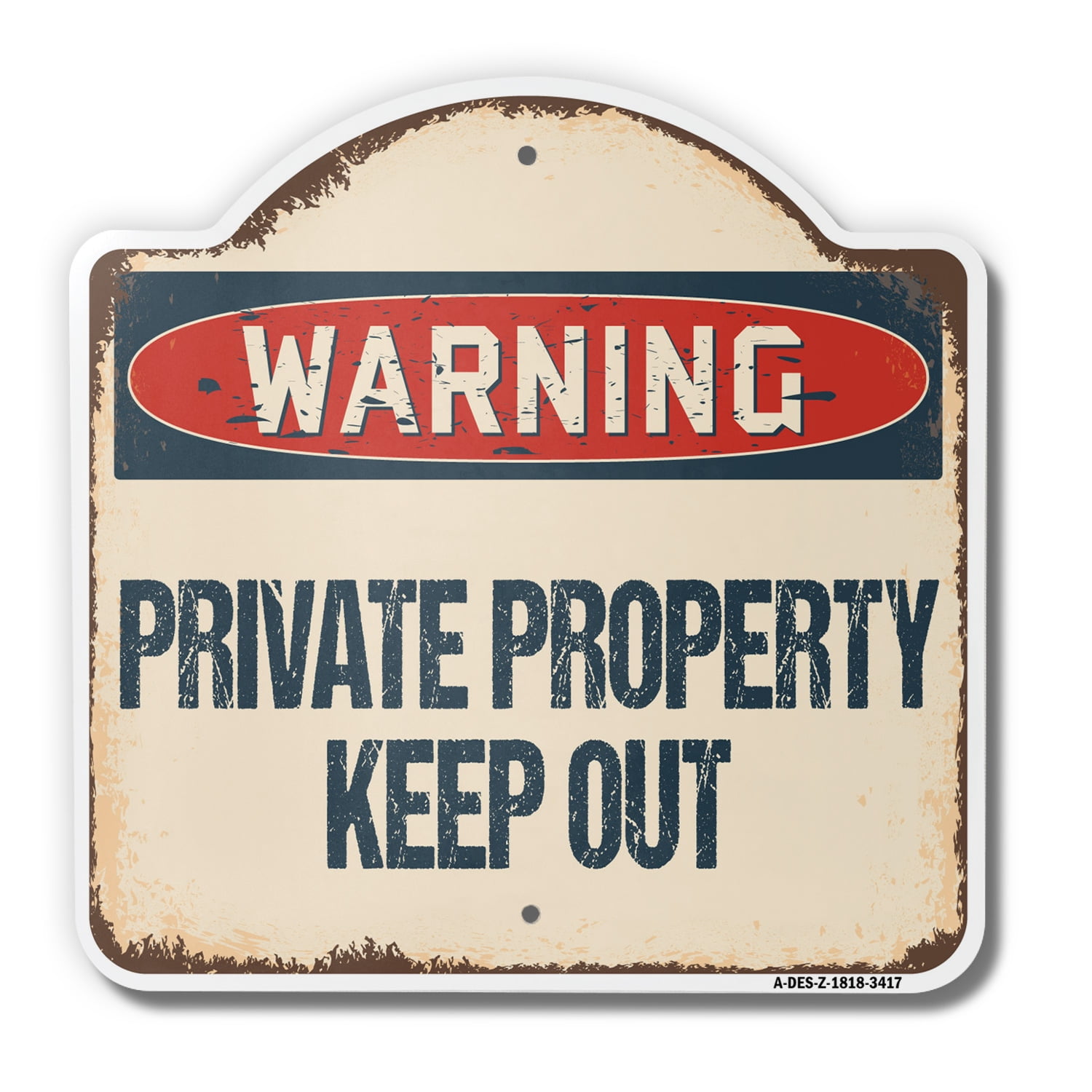 Private Property Keep Out Parking 18" X 18" Heavy-Gauge Aluminum ...