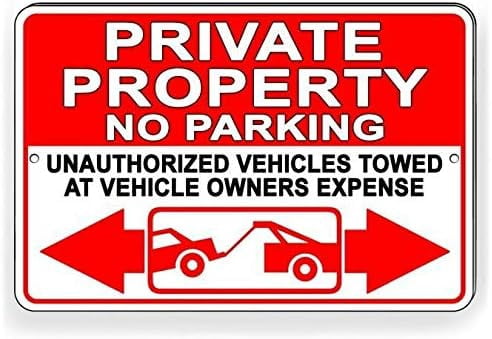 Private Property No Parking Violators Towed at Owners Expense Metal ...