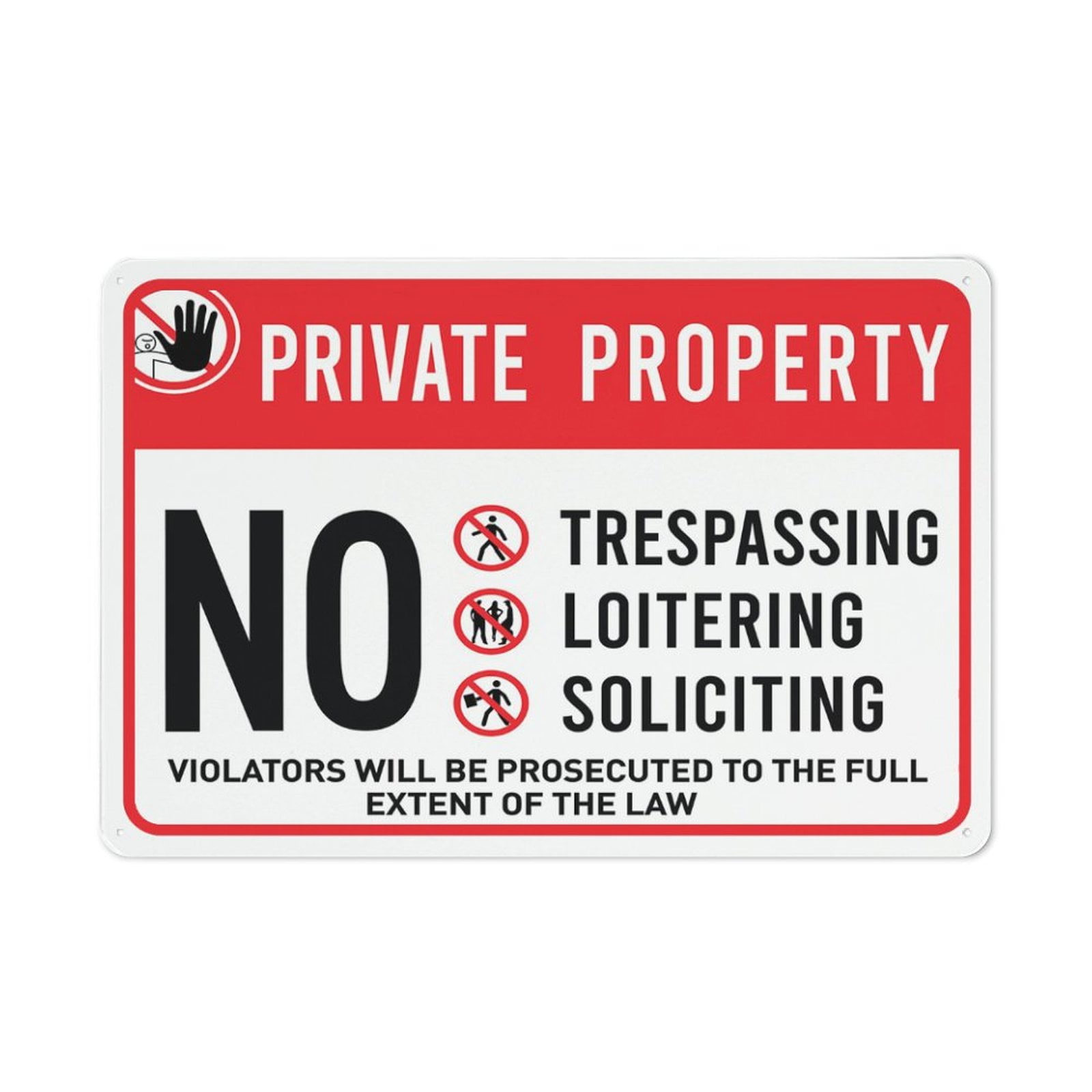 Private Property No Trespassing Loitering Soliciting Sign For House 12
