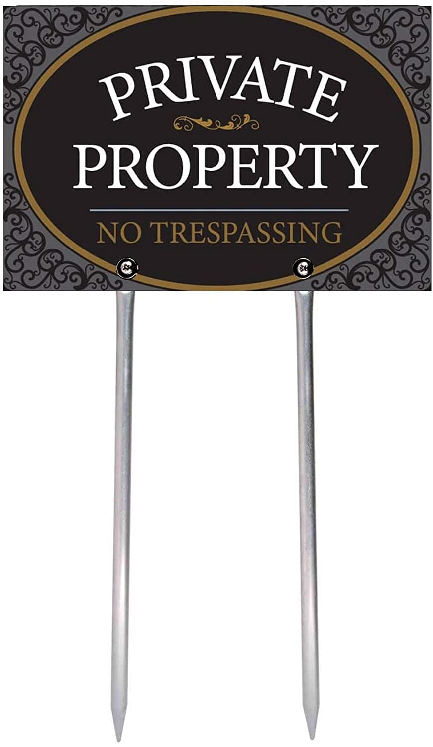 Private Property - No Trespassing Sign Printed on Both Sides, 11.75" x ...