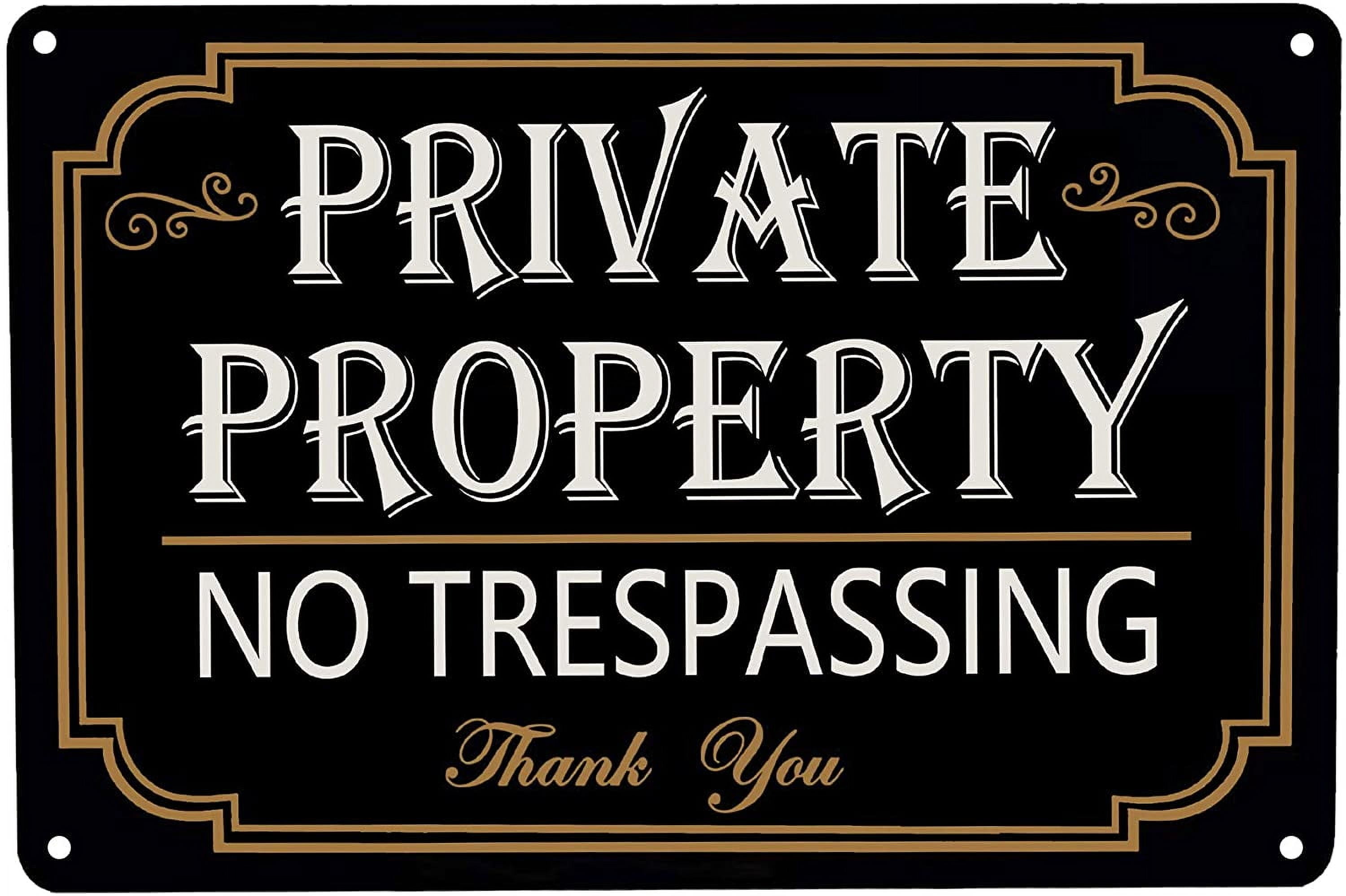 Private Property No Trespassing Sign Safety Privacy Warning Sign Metal ...