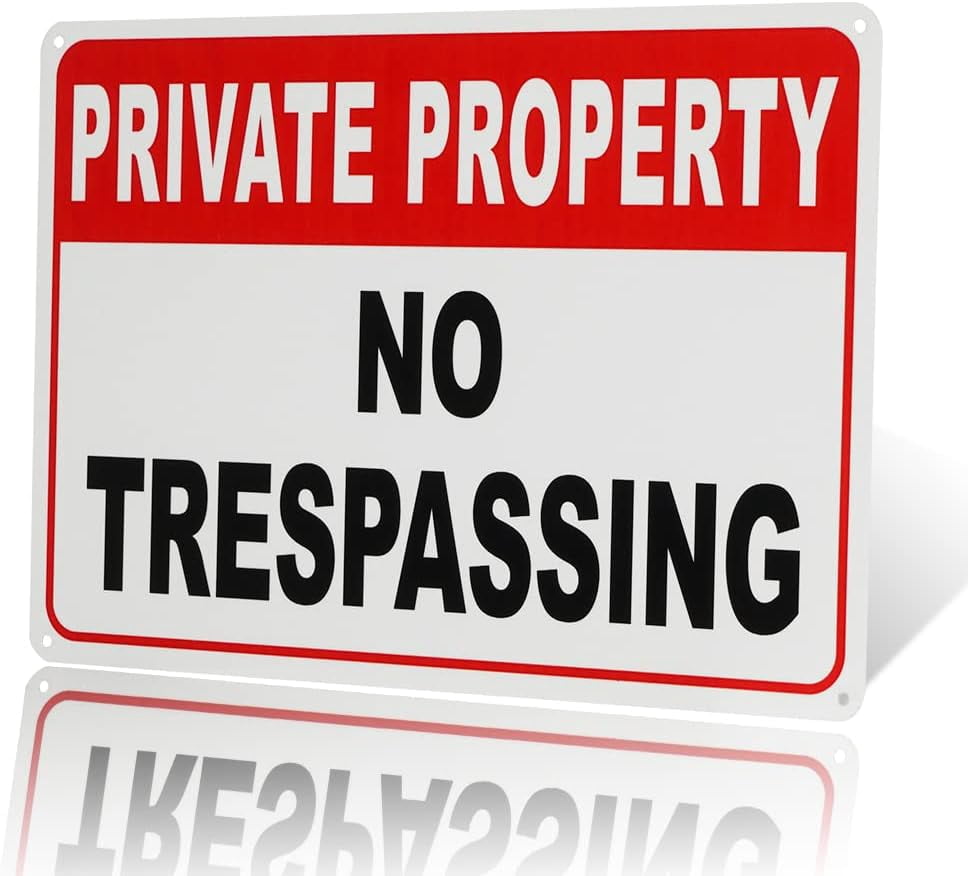 Private Property No Trespassing Sign,The Dog Aluminum Warning Sign ...