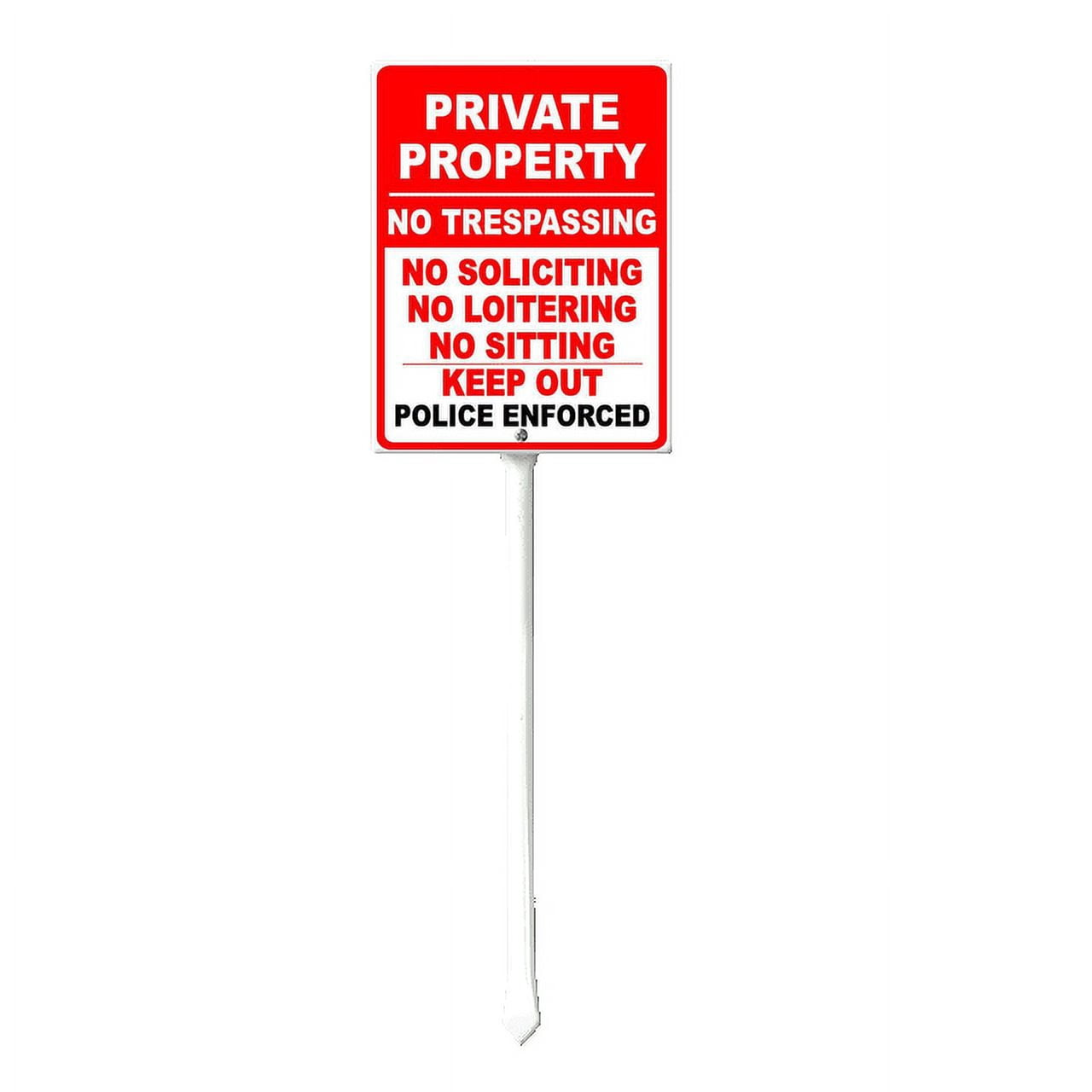 Private Property No Trespassing Soliciting Sign With Metal Stake, 8" x ...