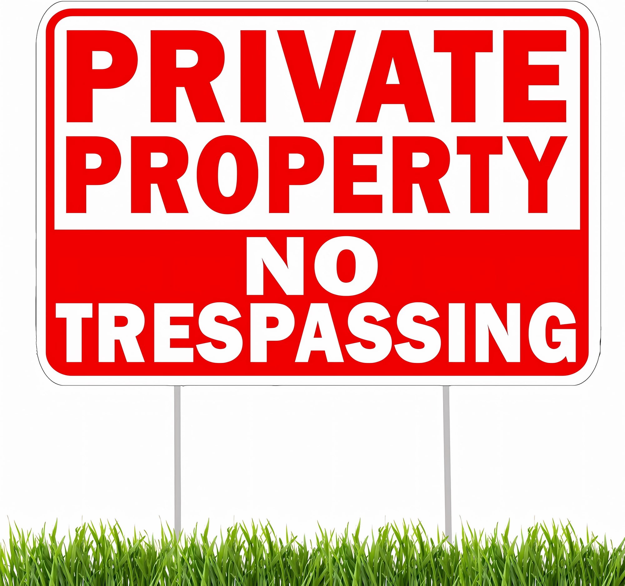 Private Property No Trespassing Yard Sign With Stakes - 12×8 Inches ...