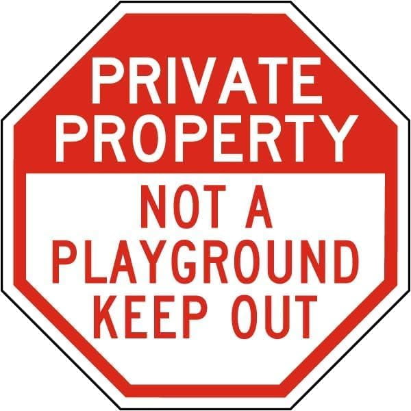 Private Property Not A Playground Metal Tin Sign for Home Outdoor Yard ...