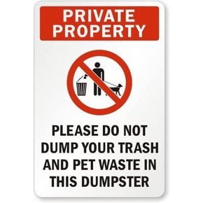 No Trash Dumping Signs