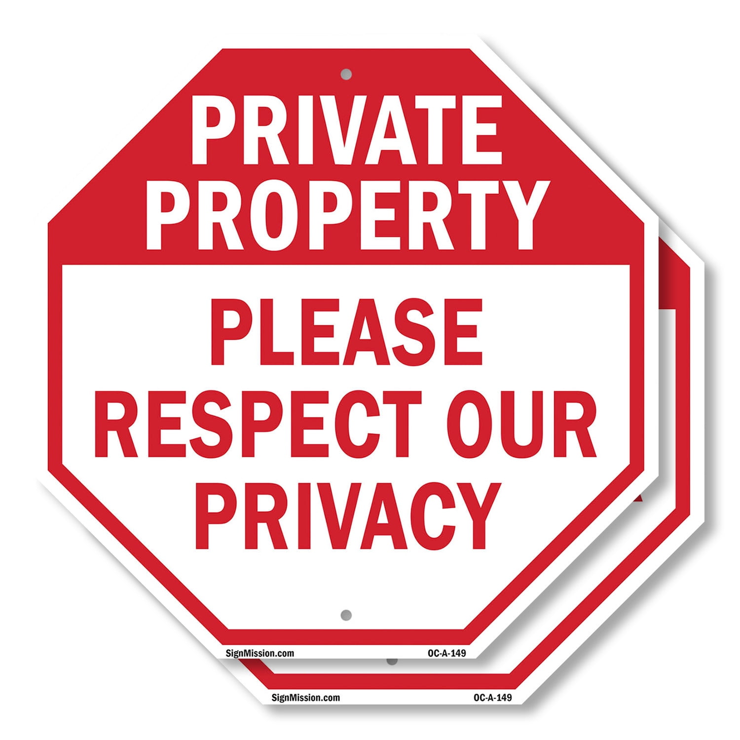 Private Property Please Respect Our Privacy (2 Pack) 18 inch X 18 inch ...