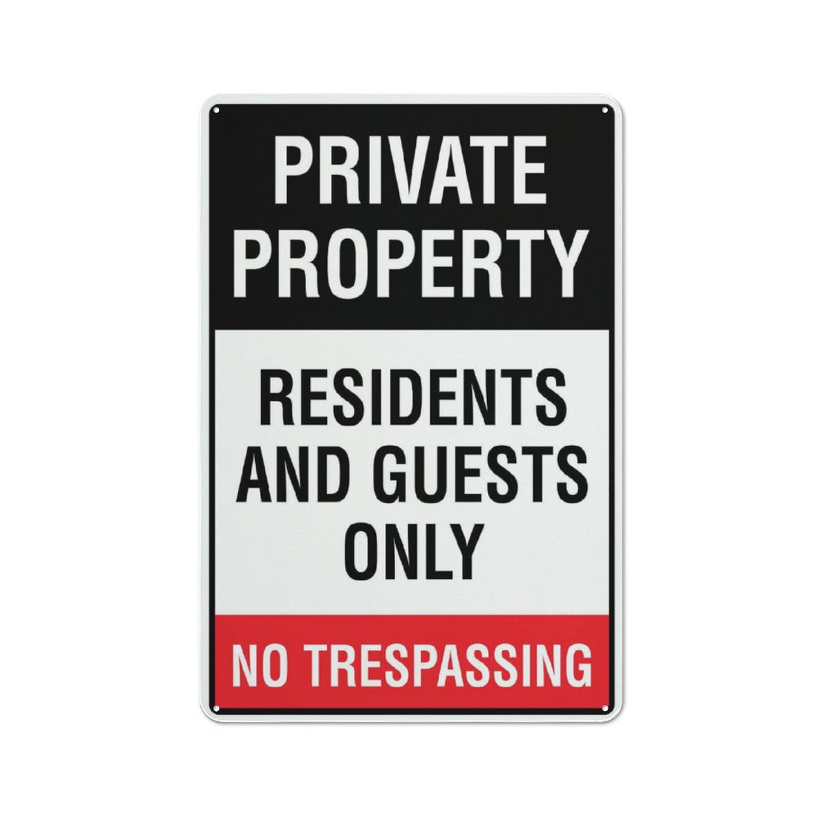 Private Property Residents And Guests Only No Trespassing Sign Sign, 8 ...