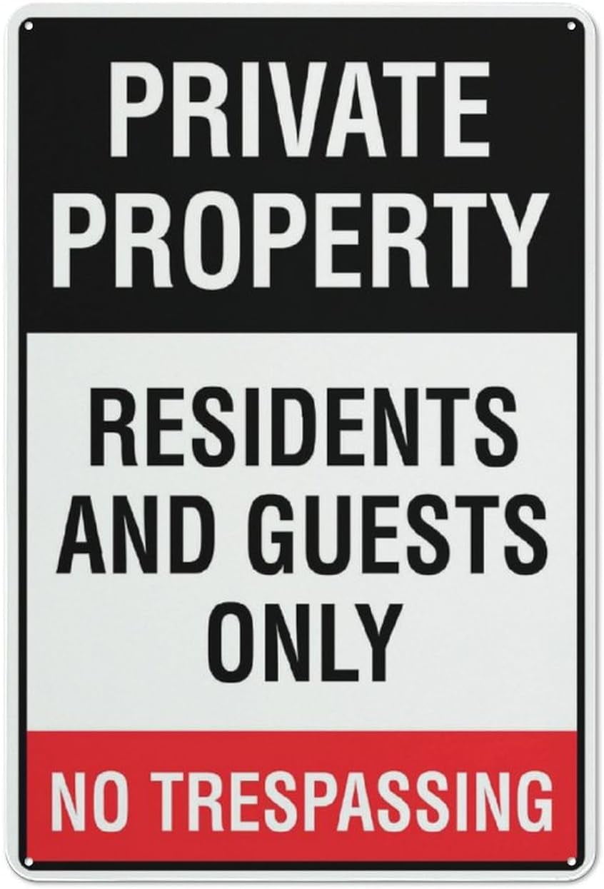 Private Property Residents And Guests Only No Trespassing Sign Sign, 8 ...