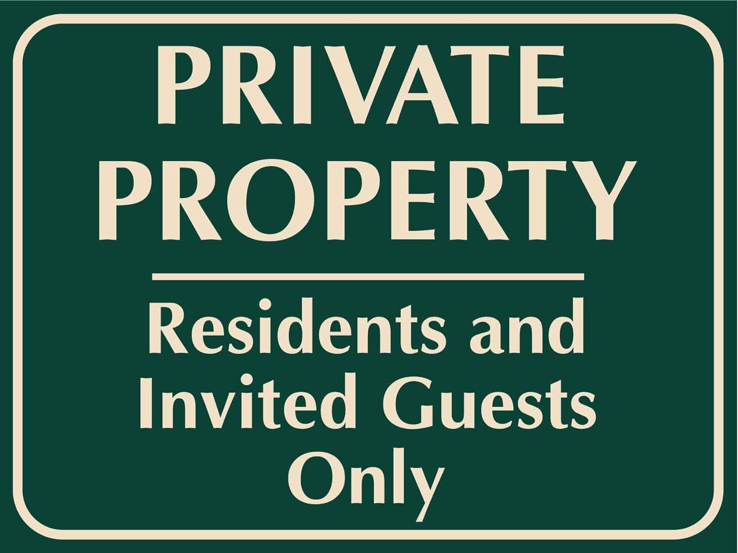 Private Property Residents and Invited Guests Only Sign Metal Tin Sign ...