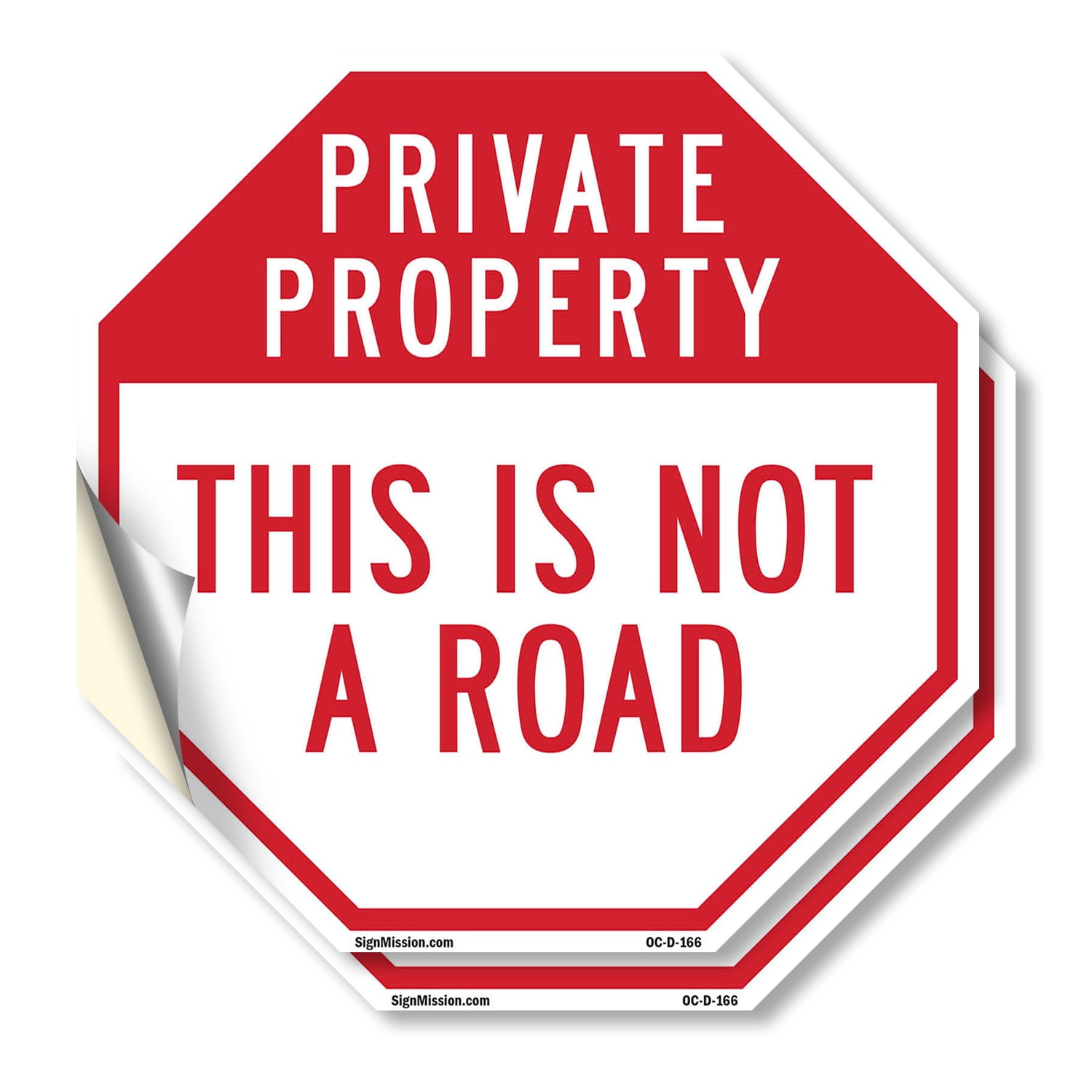 Private Property This Is Not a Road (2 Pack) 10 inch X 10 inch Octagon ...
