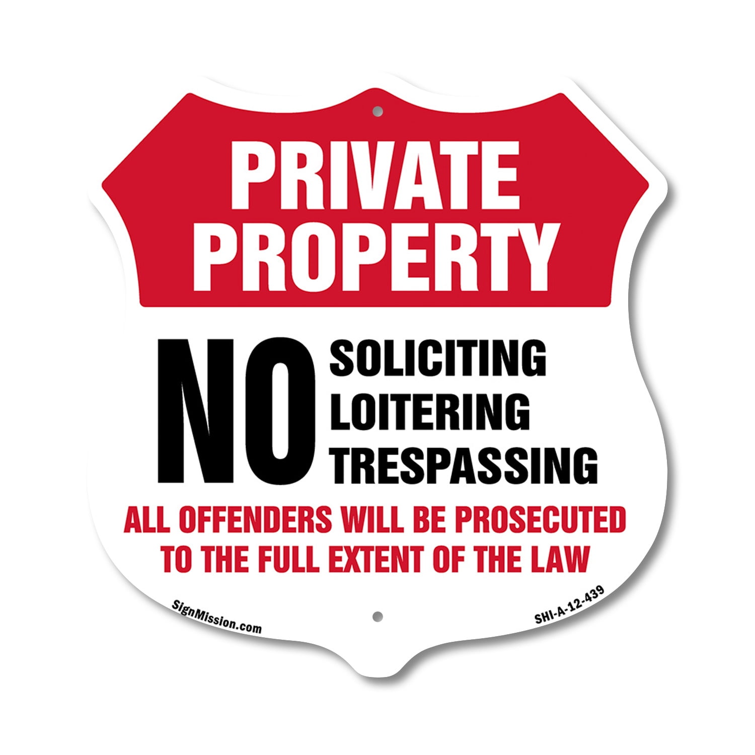 Private Property Shield Label Set No Soliciting Loitering Trespassing ...