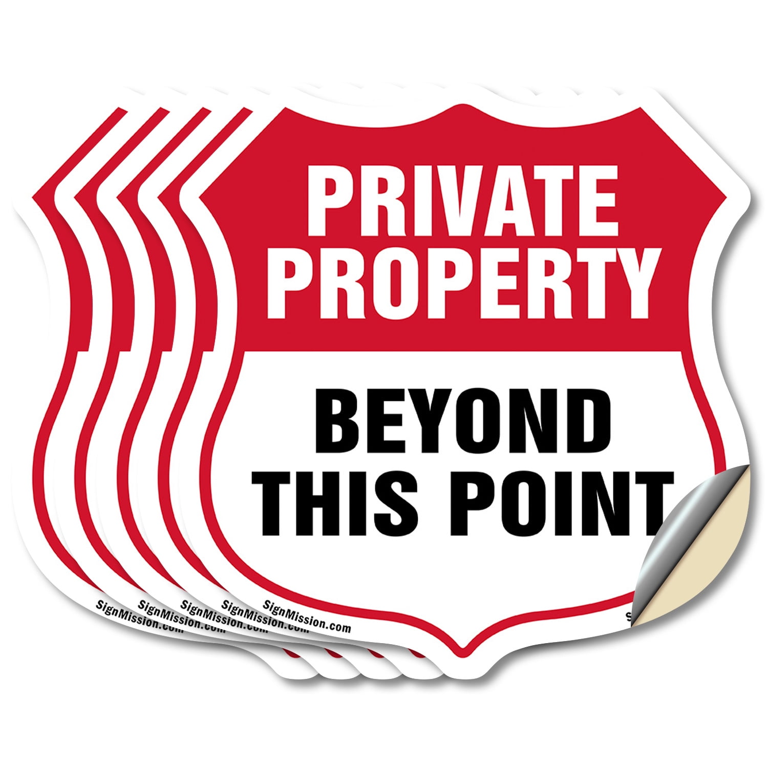 Private Property Shield Sign Private Property Beyond This Point (5 Pack ...