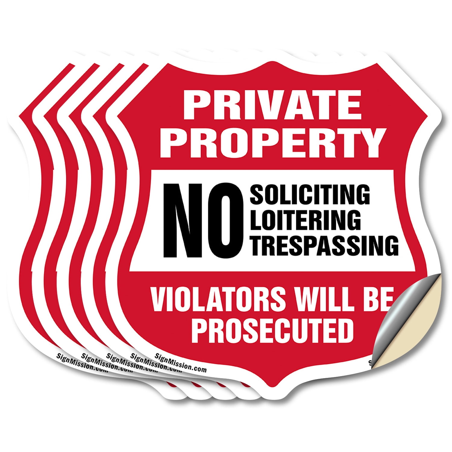 Private Property Shield Sign No Soliciting Loitering Trespassing ...