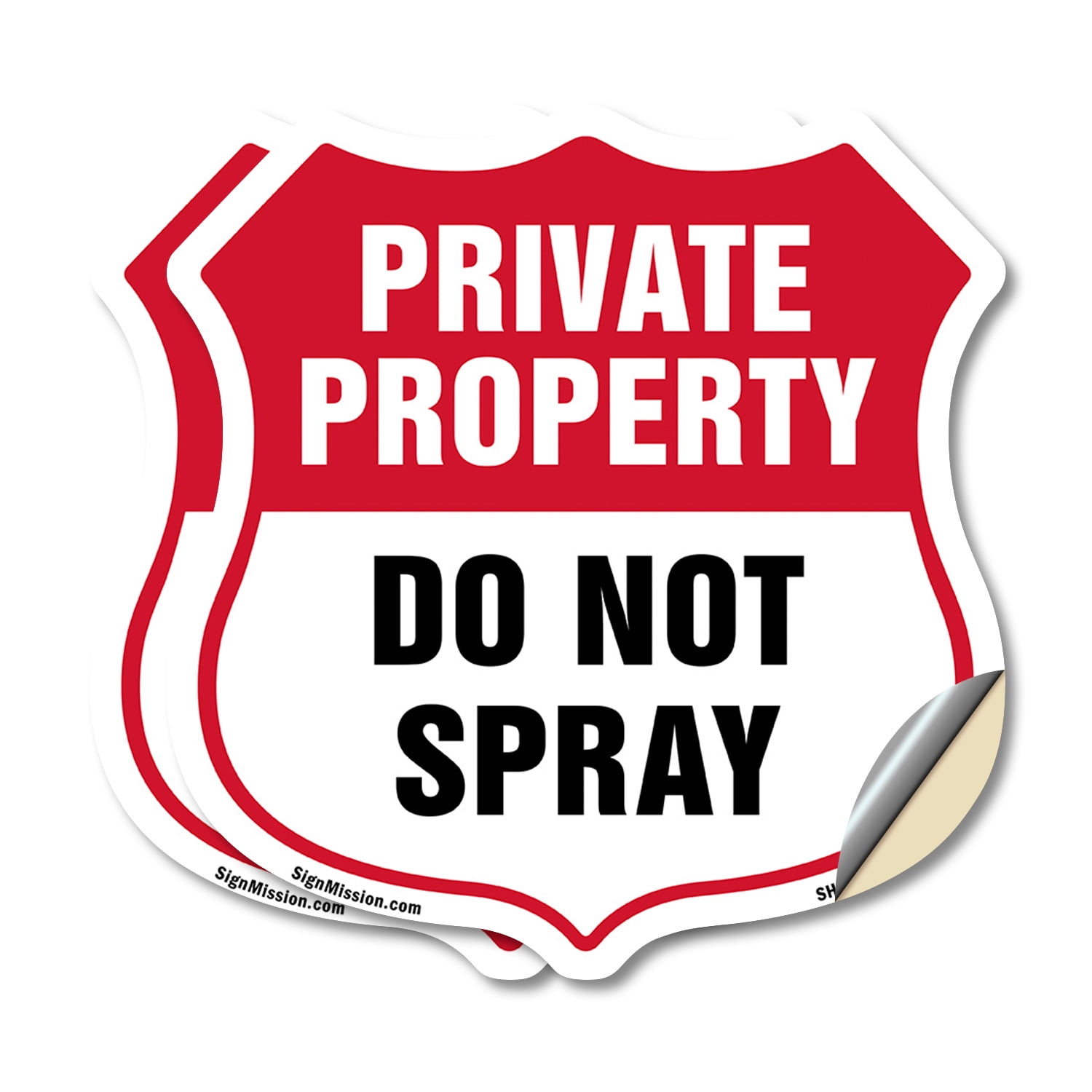 Private Property Shield Sign Do Not Spray (2 Pack) 12 inch X 12 inch ...