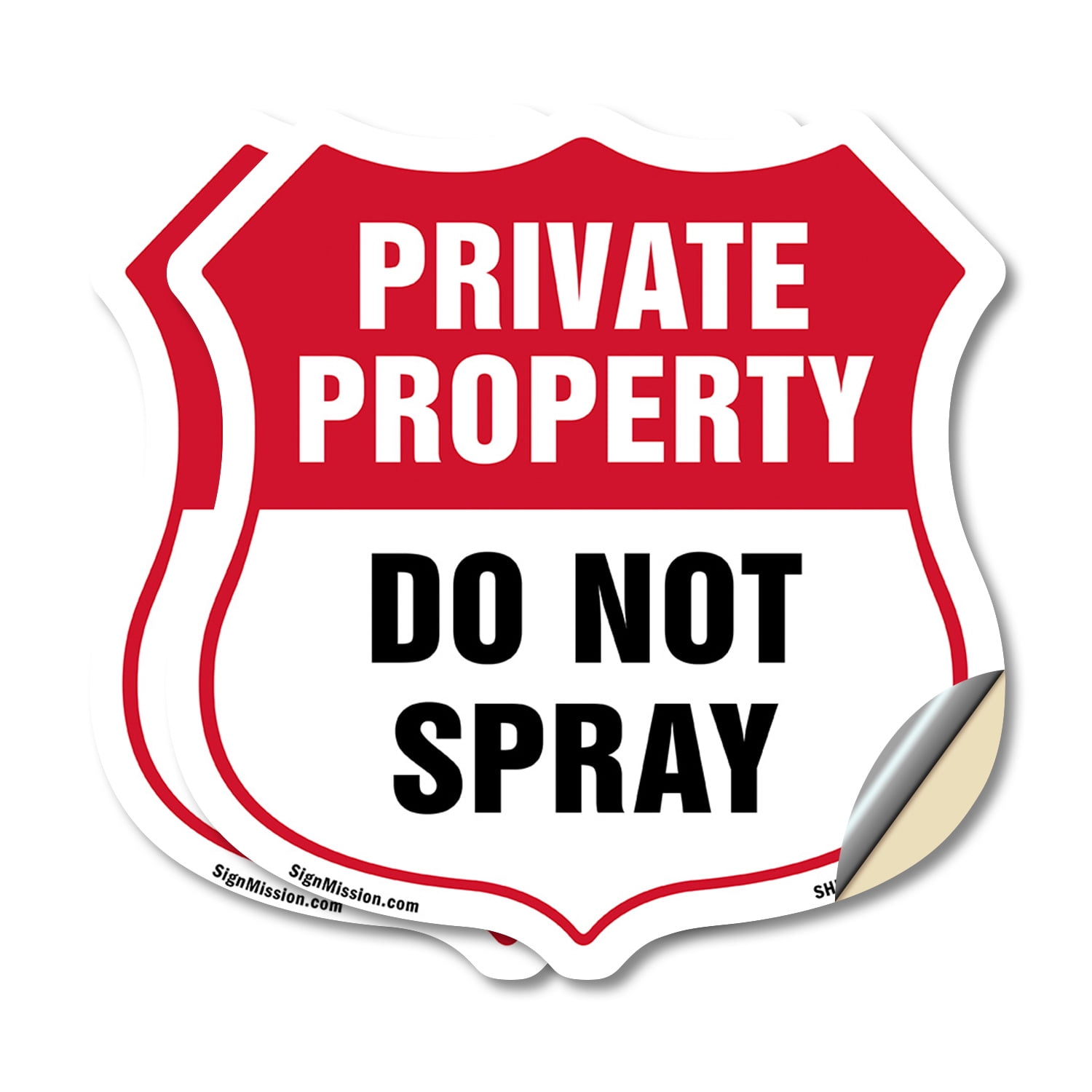 Private Property Shield Sign Do Not Spray (2 Pack) 18 inch X 18 inch ...