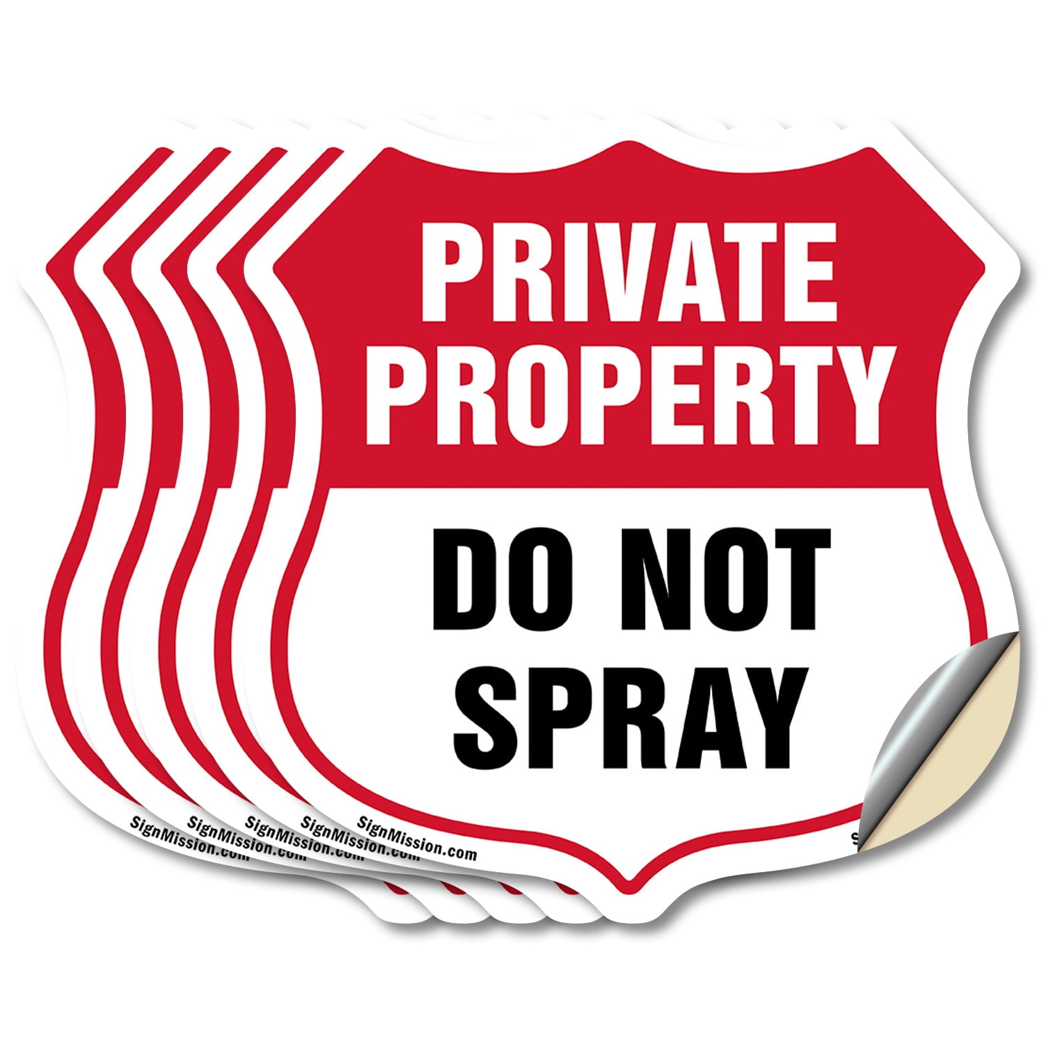 Private Property Shield Sign Do Not Spray (5 Pack) 6 inch X 6 inch ...