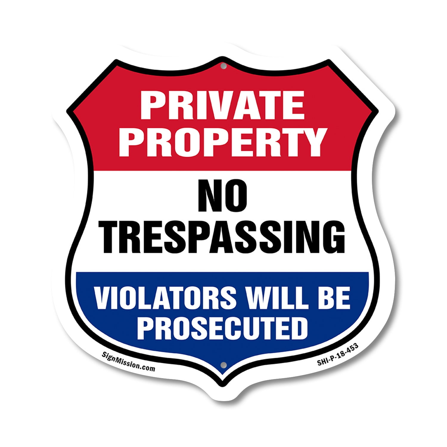 Private Property Shield Sign No Trespassing Violators Will Be ...