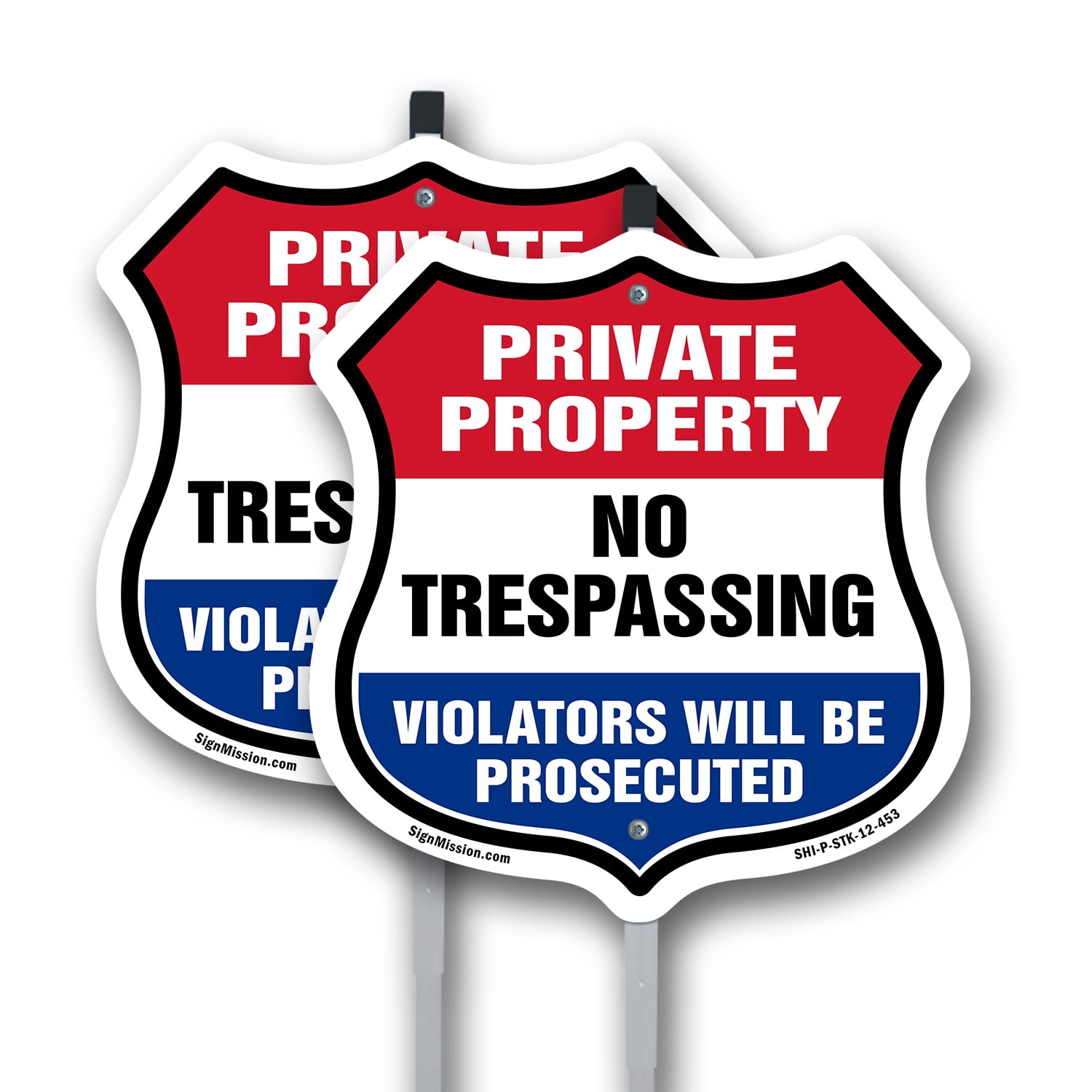 Private Property Shield Sign No Trespassing Violators Will Be ...
