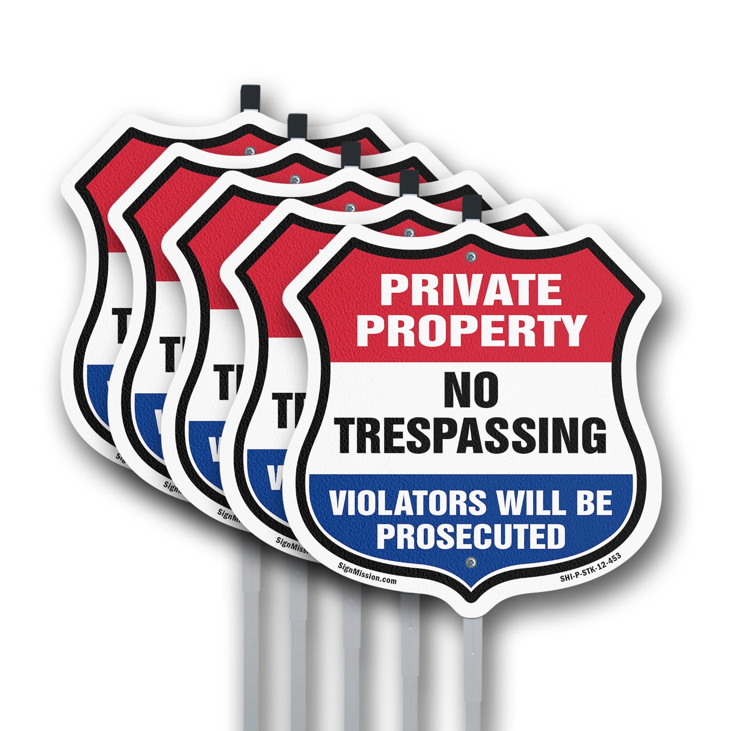 Private Property Shield Sign No Trespassing Violators Will Be ...