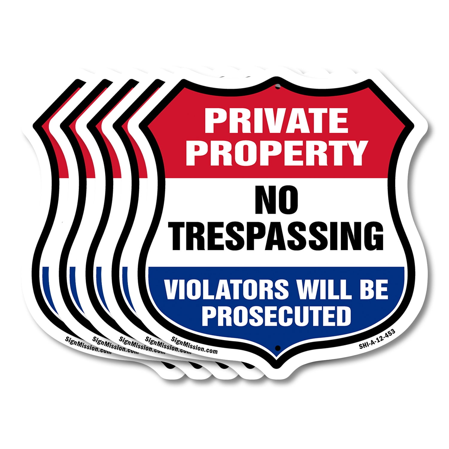 Private Property Shield Sign No Trespassing Violators Will Be ...