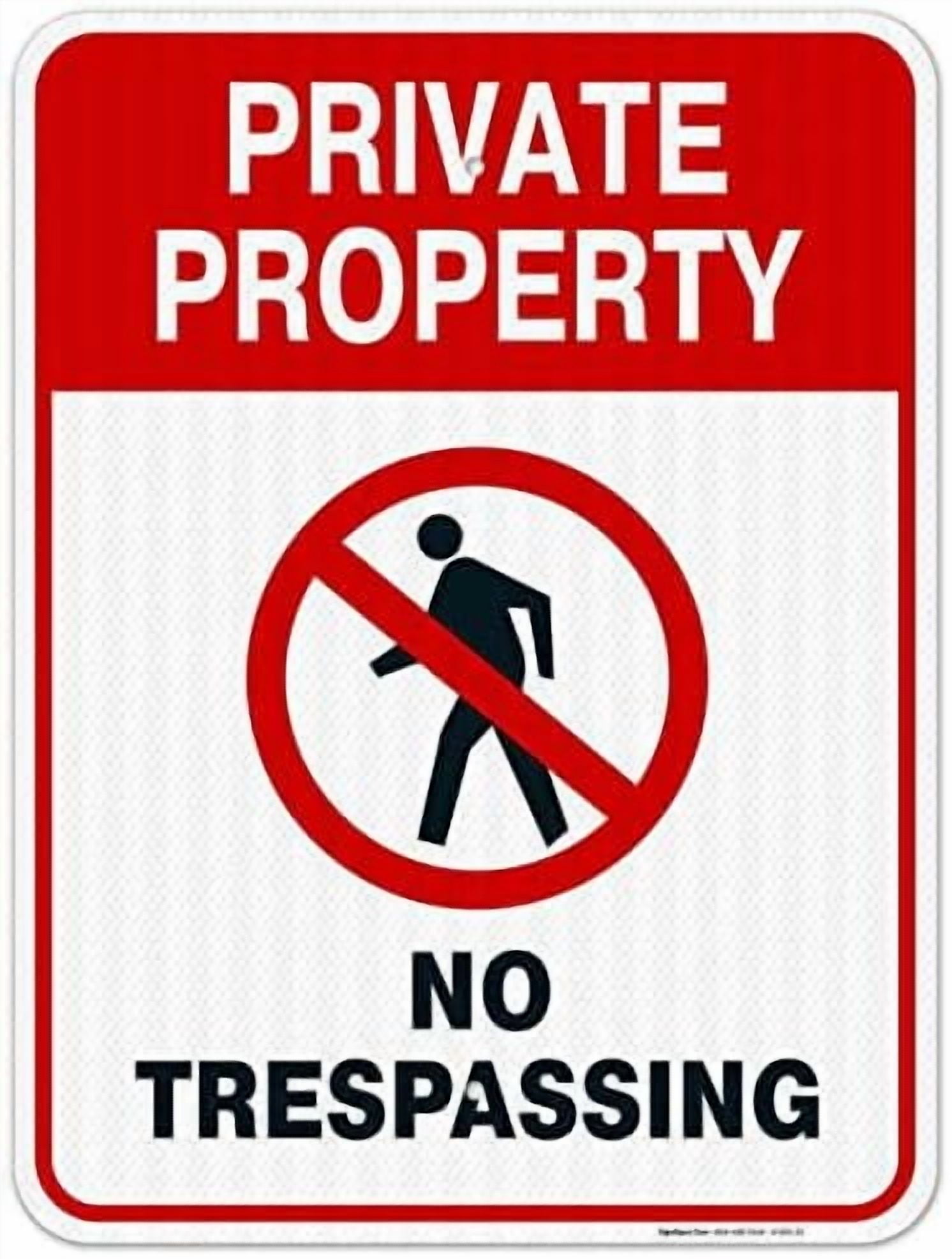 Private Property Sign, No Trespassing Red Sign, 18x24 Inches, 3M EGP ...