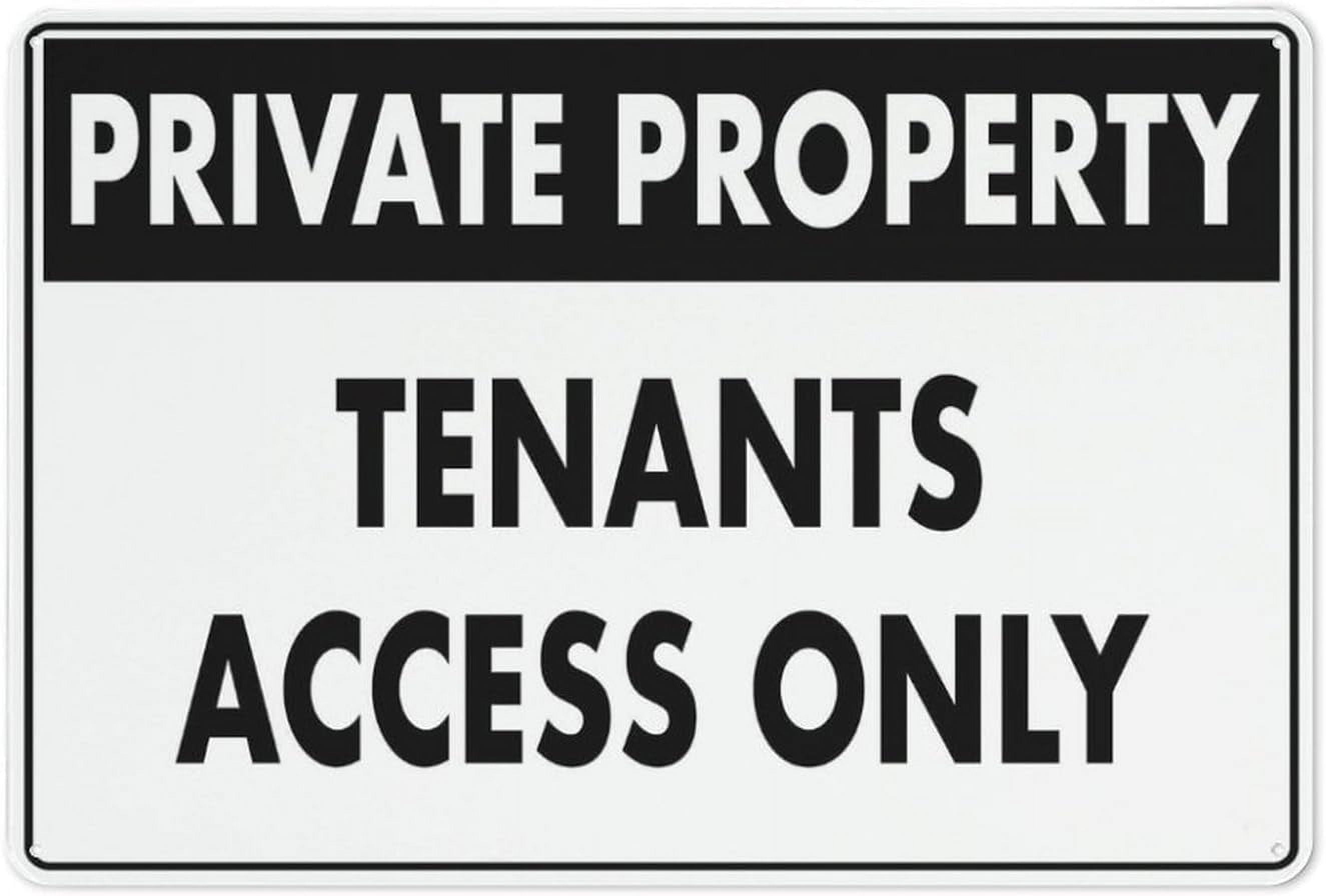 Private Property Tenants Access Only Sign 8X12 Inch Rust Free Aluminum ...