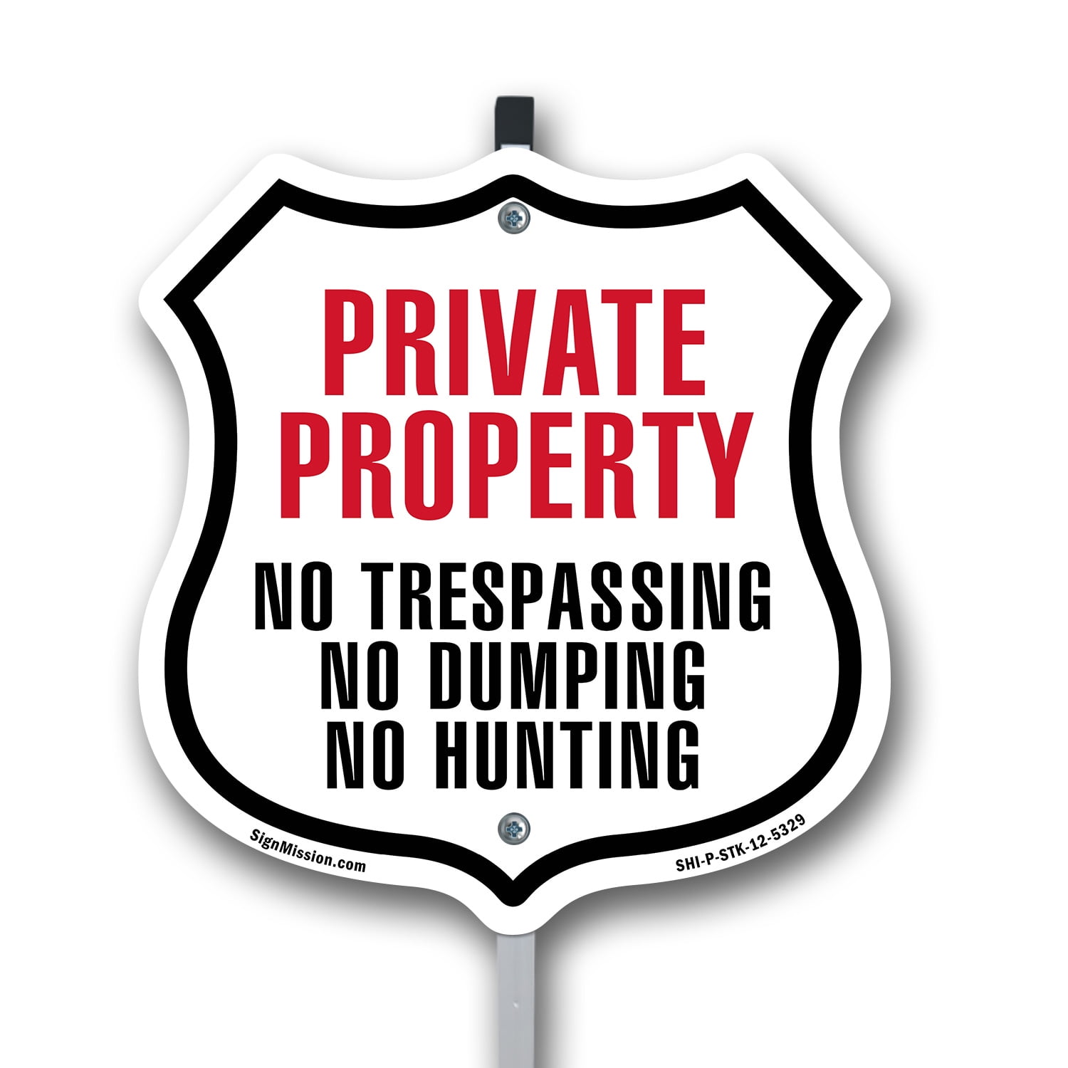 Private Property No Trespassing No Dumping No Hunting 12 inch X 12 inch ...