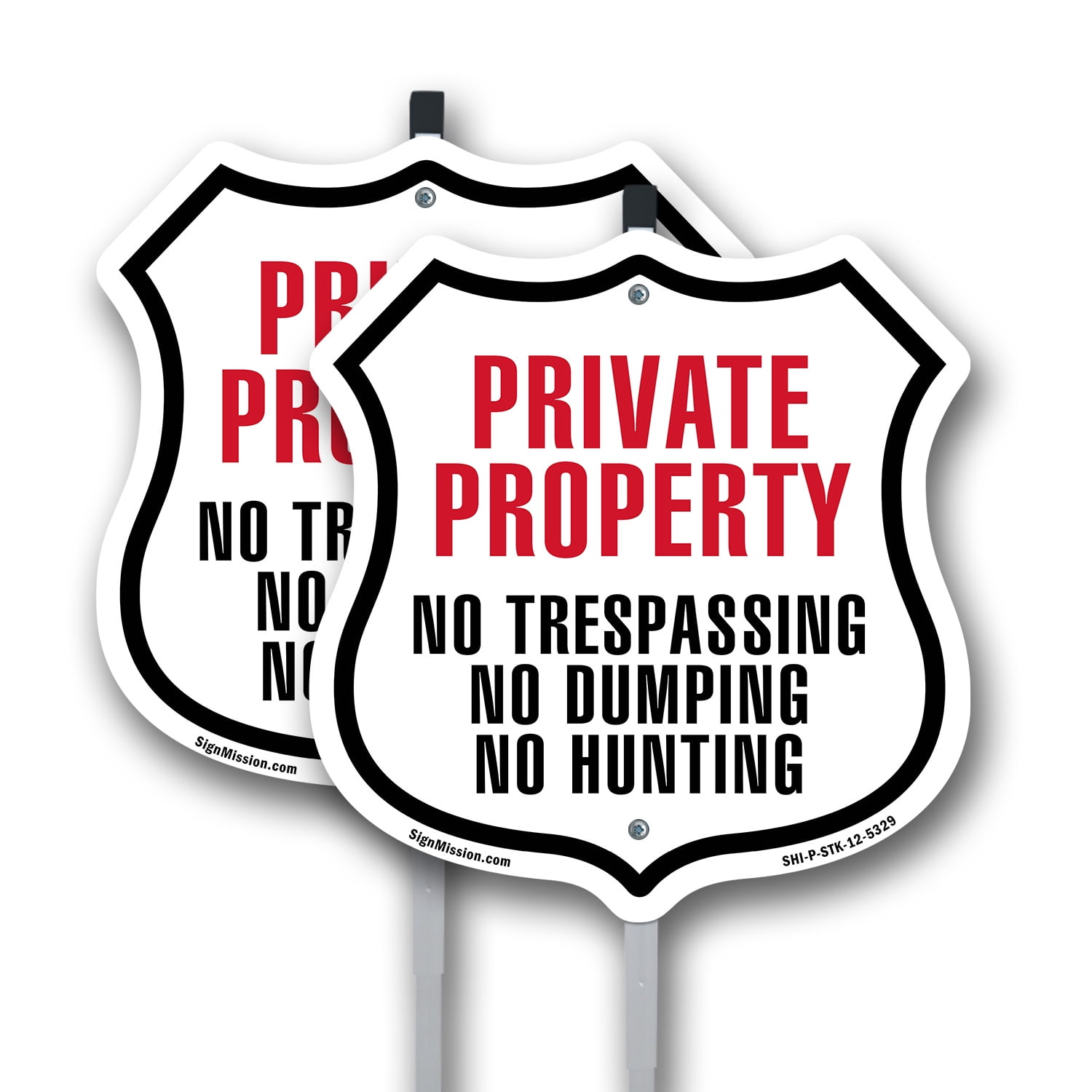 Private Property No Trespassing No Dumping No Hunting (2 Pack) 12 inch ...