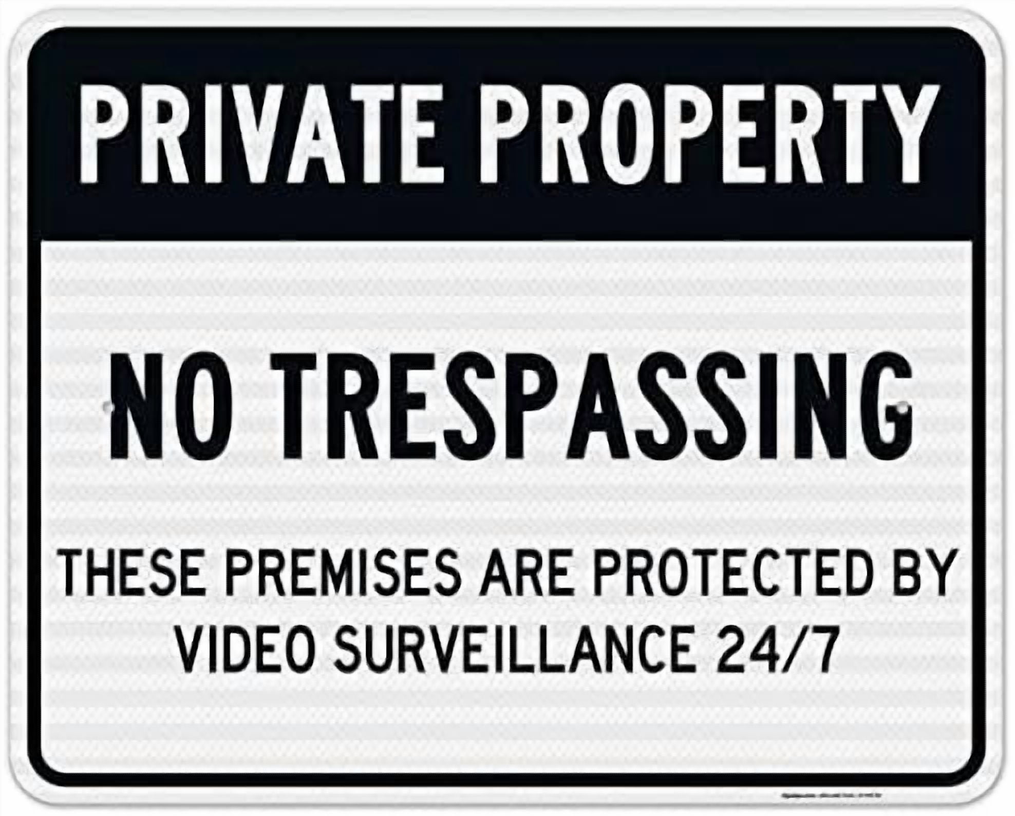 Private Property No Trespassing Sign, Video Surveillance Sign, 24x30 ...