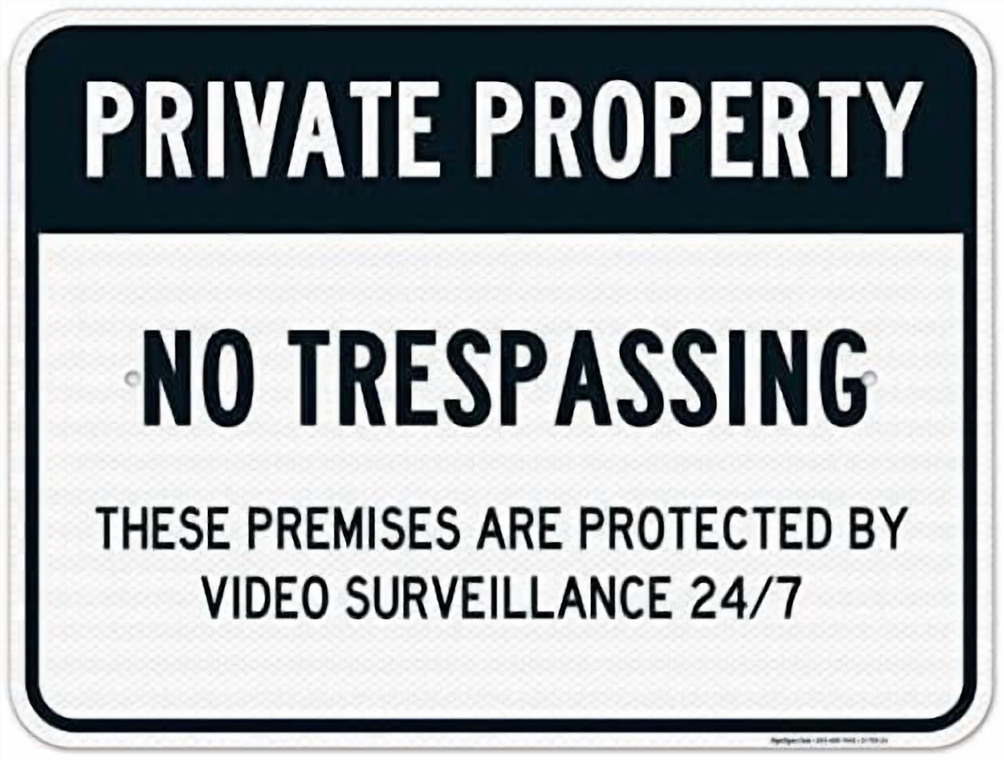Private Property No Trespassing Sign, Video Survelliance Sign, 18x24 ...