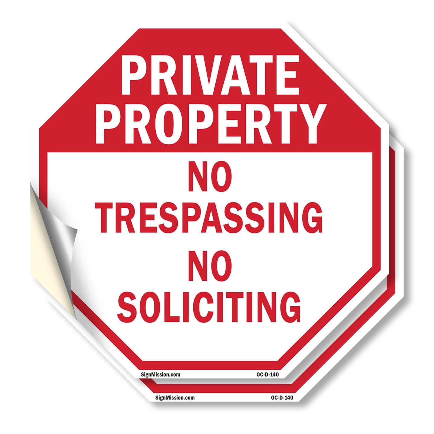 Private Property No Trespassing No Soliciting (2 Pack) 10 inch X 10 ...