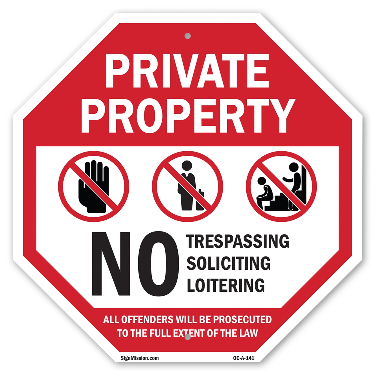 Private Property No Trespassing Soliciting Loitering All Offenders Will ...