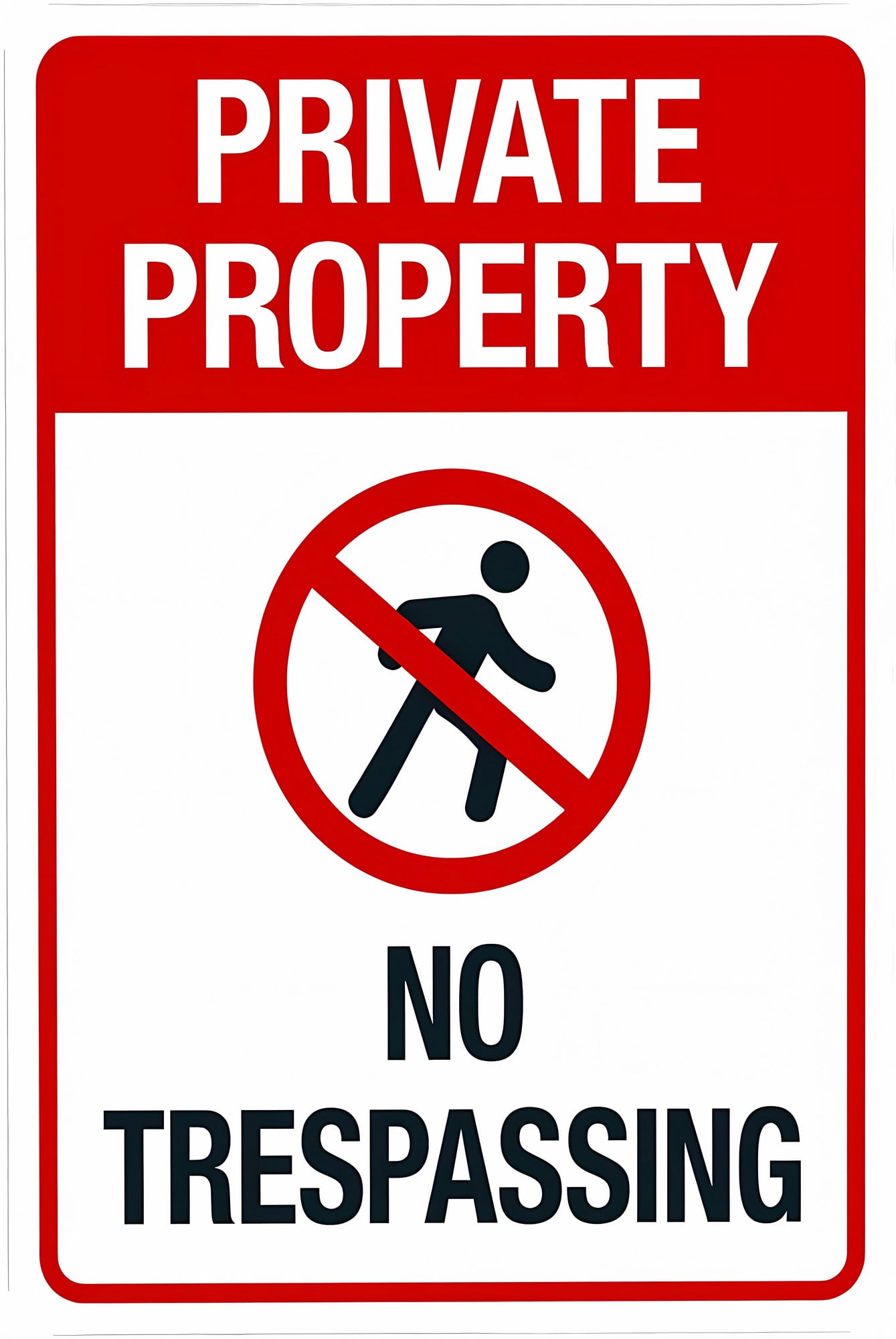 Private Property No Trespassing With Symbol Warning Sign - 8"x12 ...
