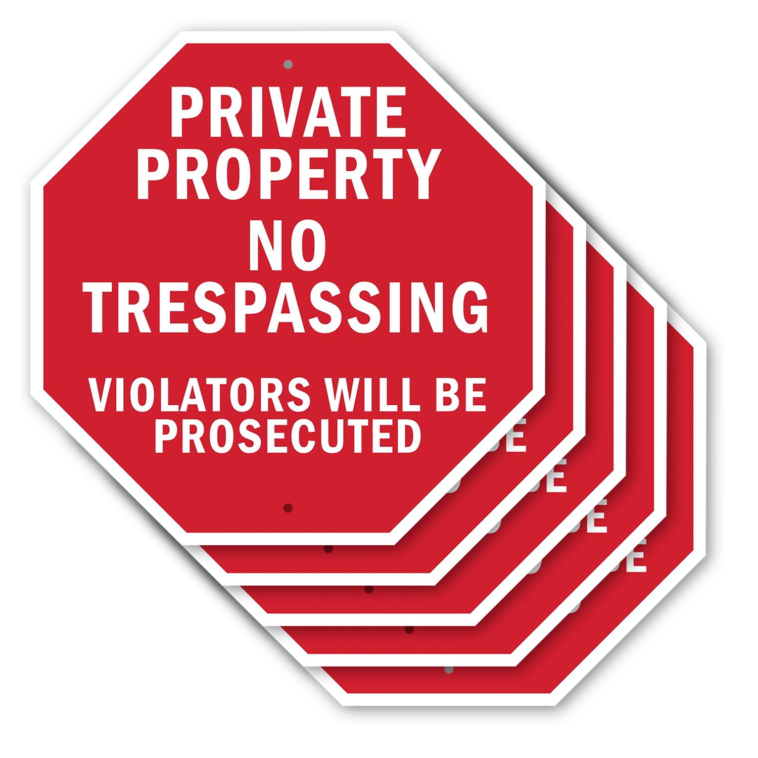 Private Property No Trespassing Violators Will Be Prosecuted (5 Pack ...
