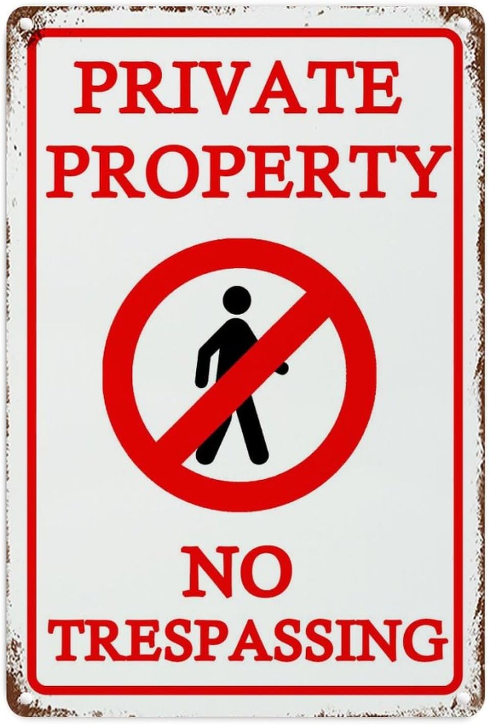 Private Property No Trespassing Warning Metal Sign for Inside Outside ...