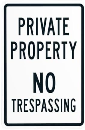 Private Property - No Trespassing Warning Sign, Private Property Metal ...