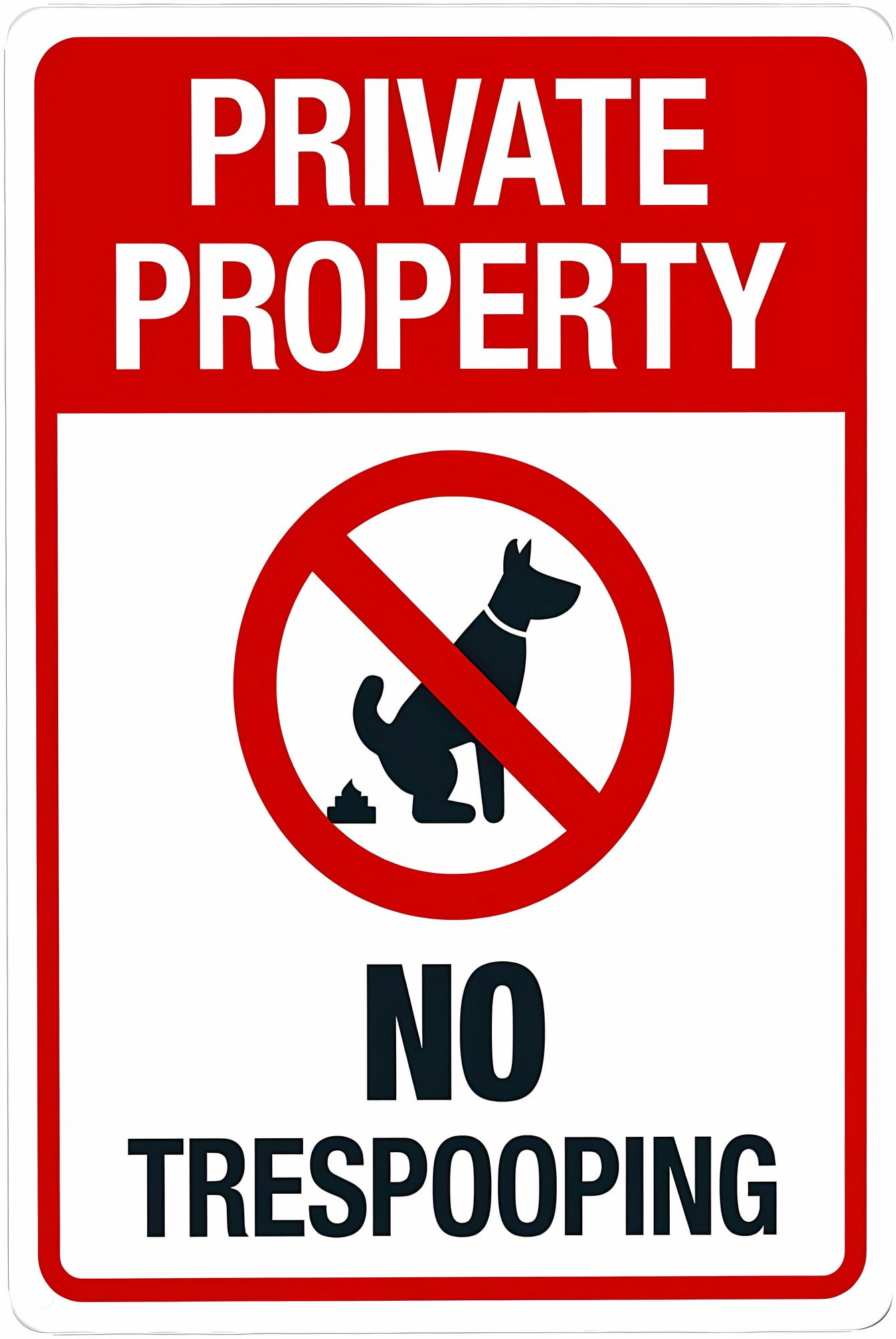 Private Property No Trespooping with Prohibited Symbol Warning Sign - 8 ...