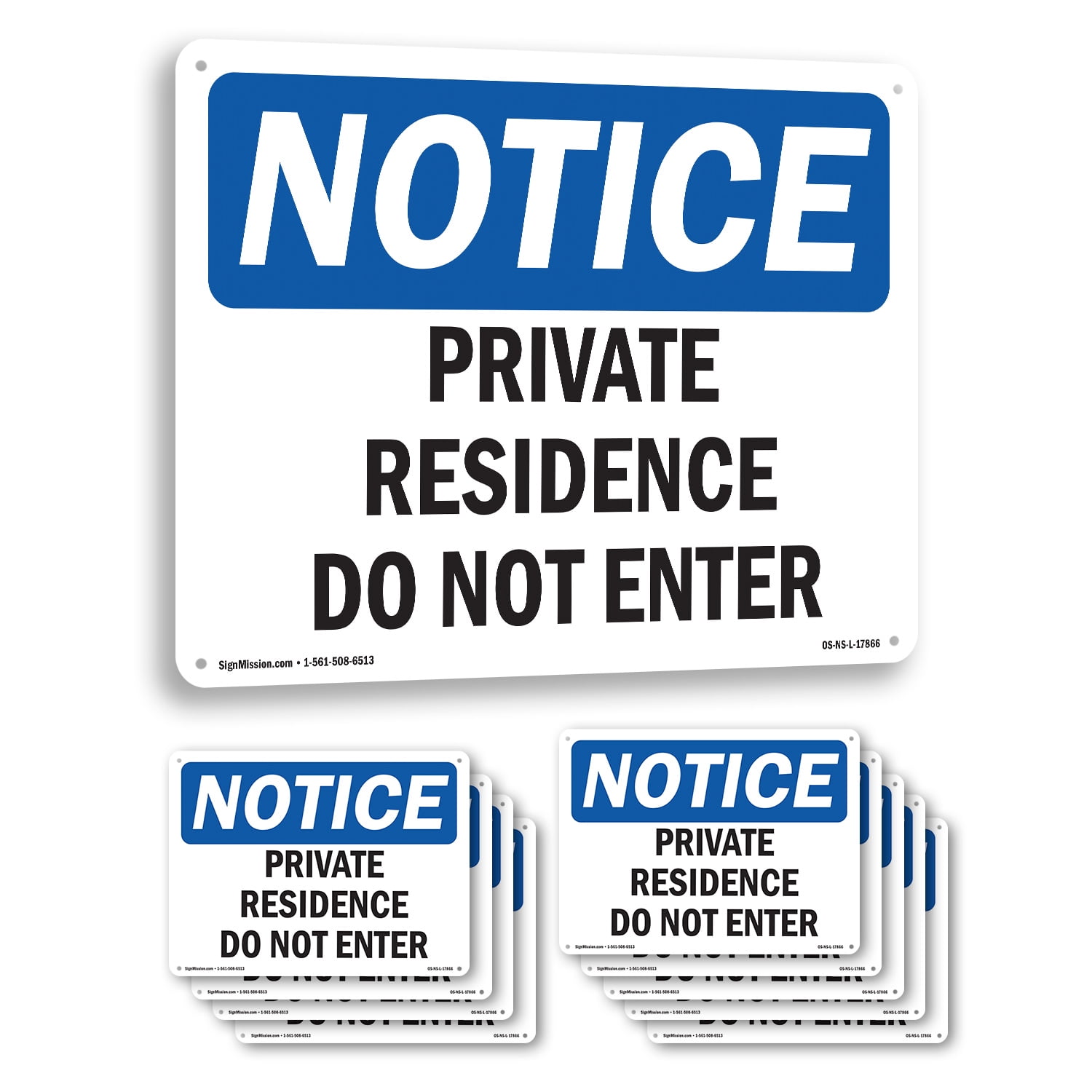Private Residence Do Not Enter OSHA Notice Aluminum Sign 18 Inch x 12 ...