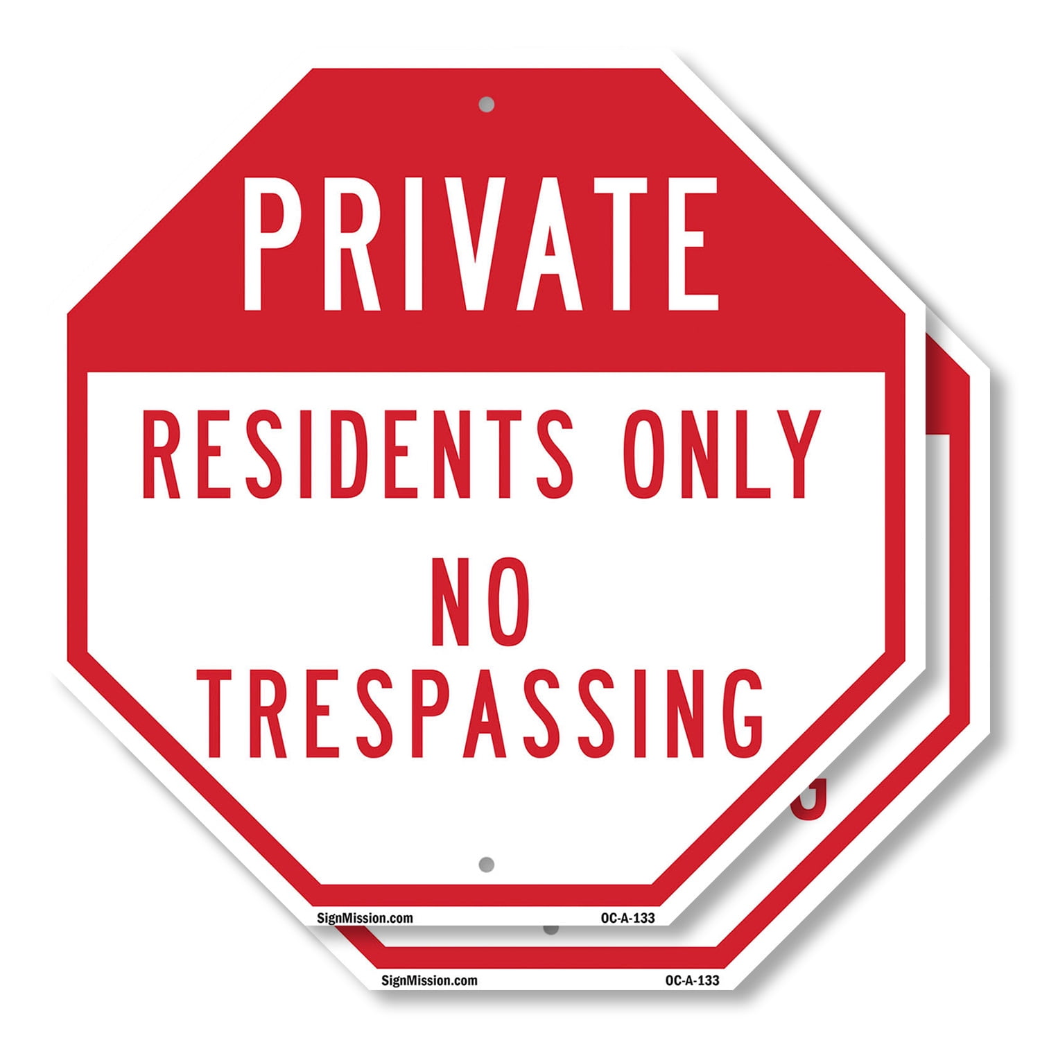 Private Residents Only No Trespassing (2 Pack) 18 inch X 18 inch ...