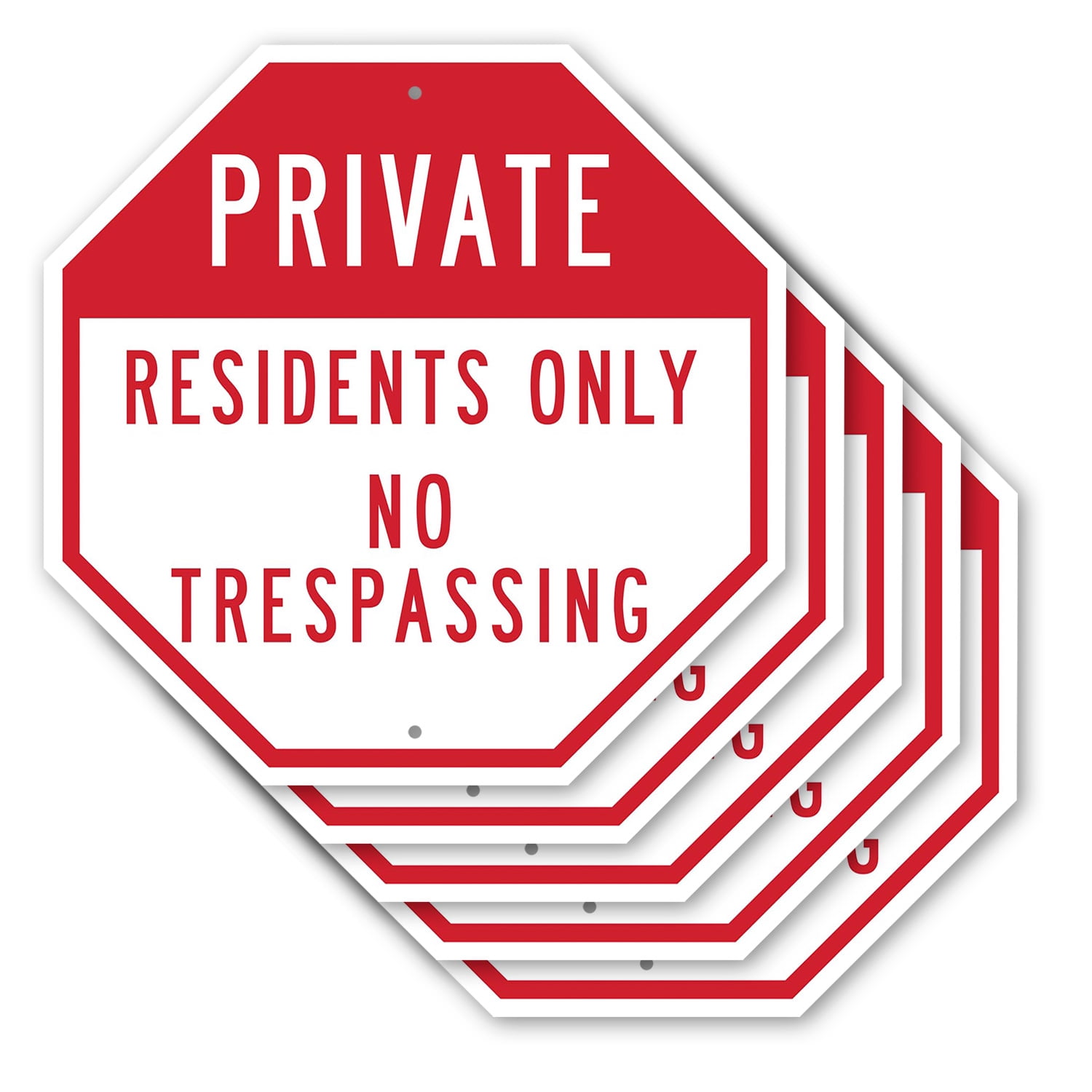 Private Residents Only No Trespassing (5 Pack) 10 inch X 10 inch ...