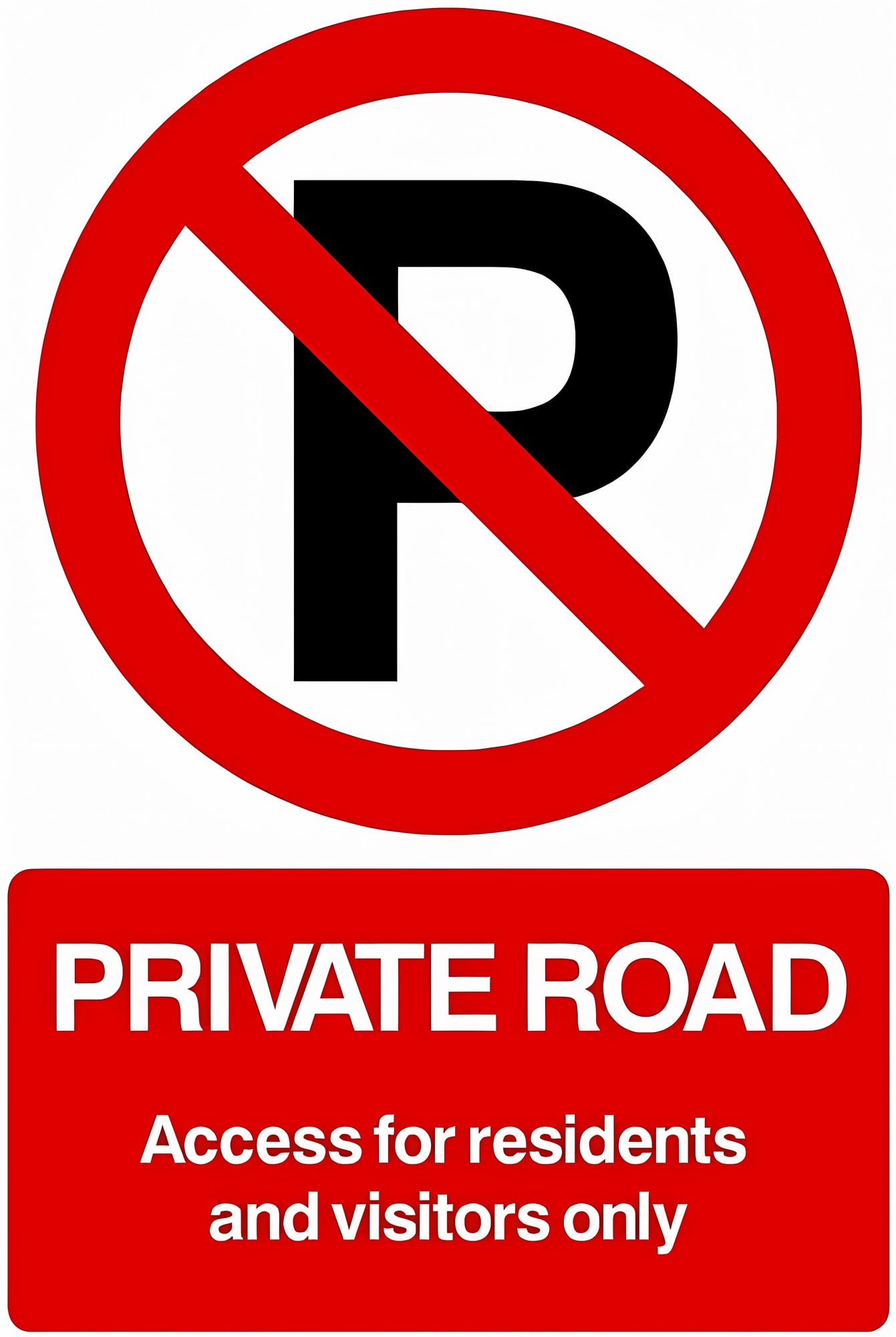 Private Road Access Residents and Visitors Tin Sign - 8"x12" Vintage ...