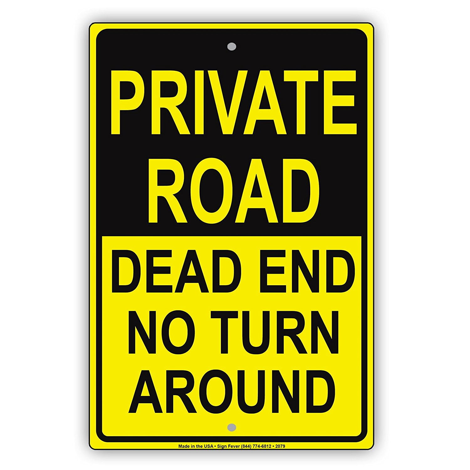 Private Road Dead End No Turn Around Property Restriction Caution Alert ...