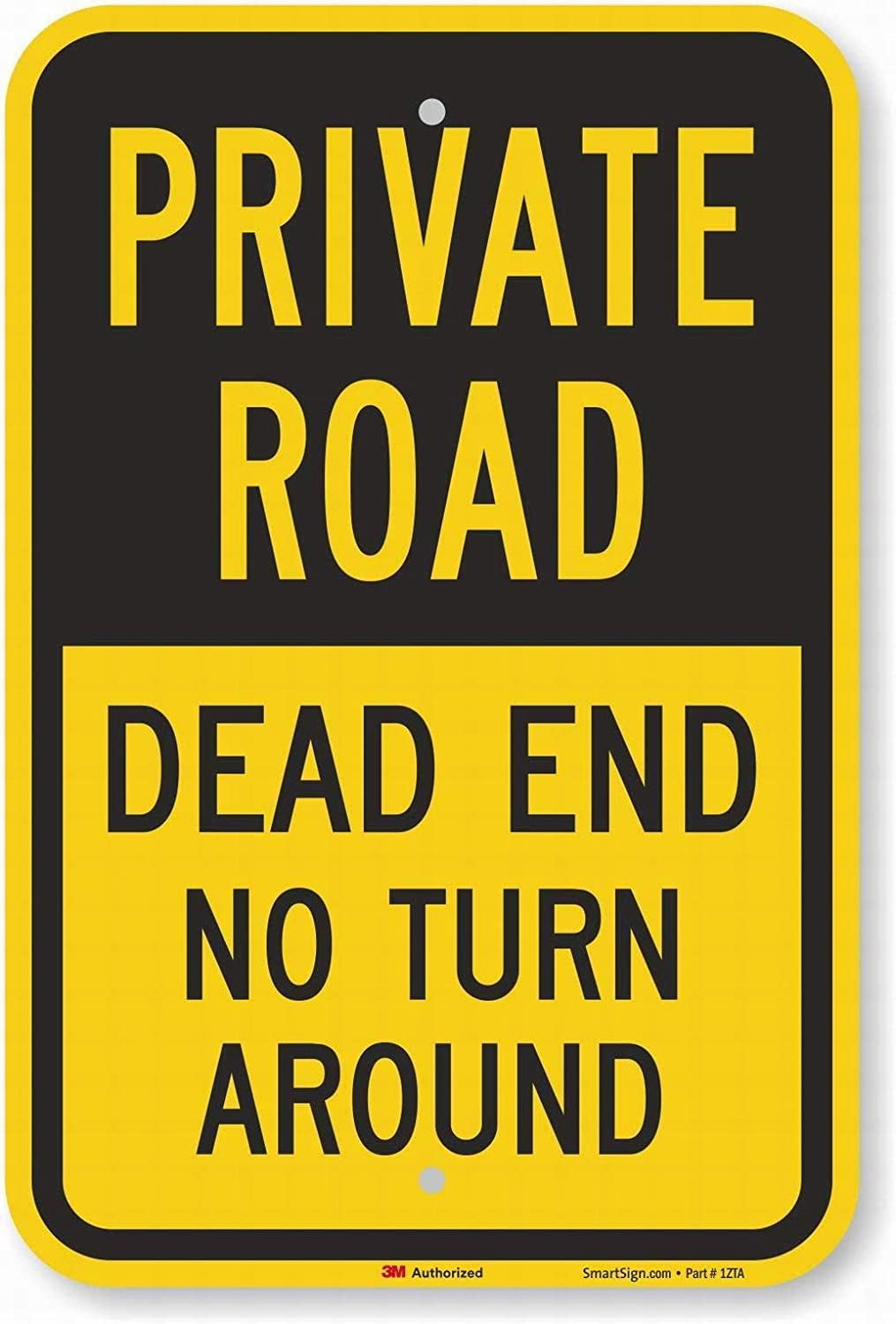Private Road-Dead End Safety Sign, 12x16 Inches Tin, Retro Iron ...