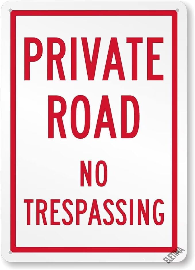 Private Road No Trespassing Sign 12"x 8" Metal Signs For Outdoor ...