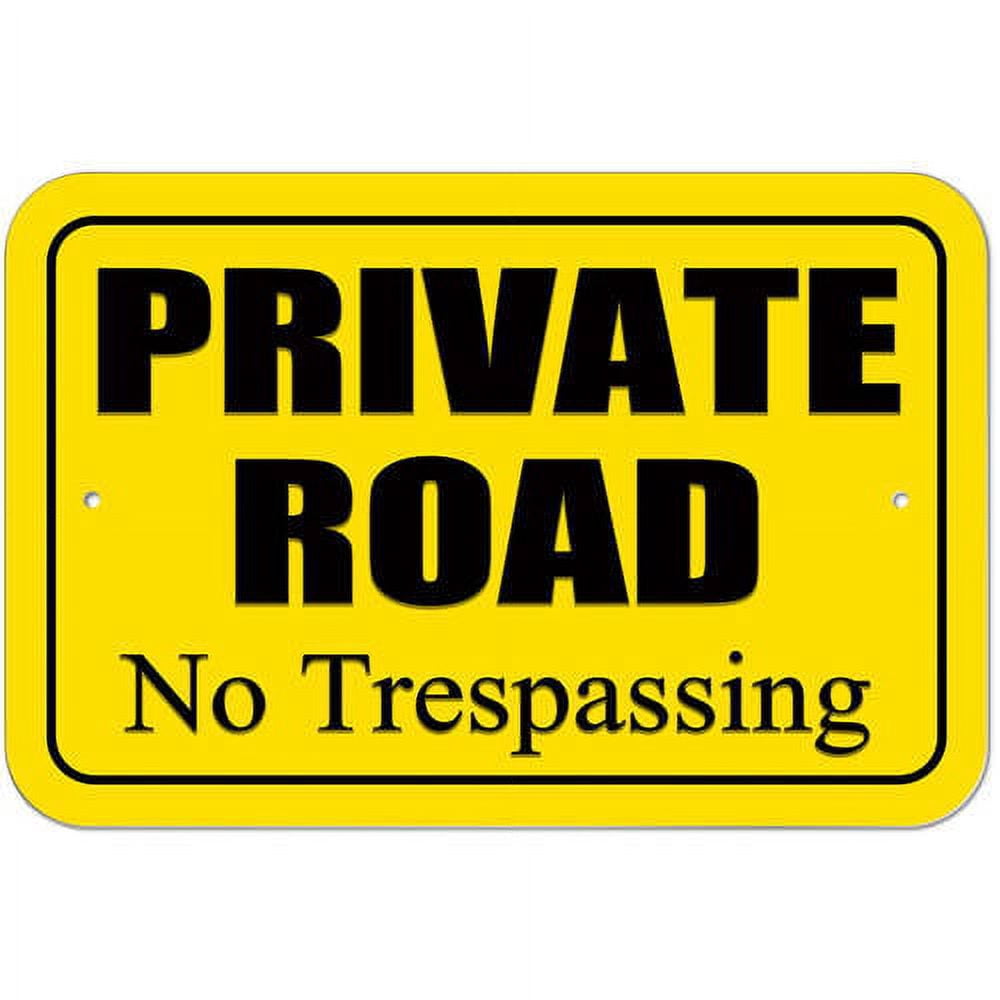 Private Road No Trespassing Yellow Sign - Walmart.com