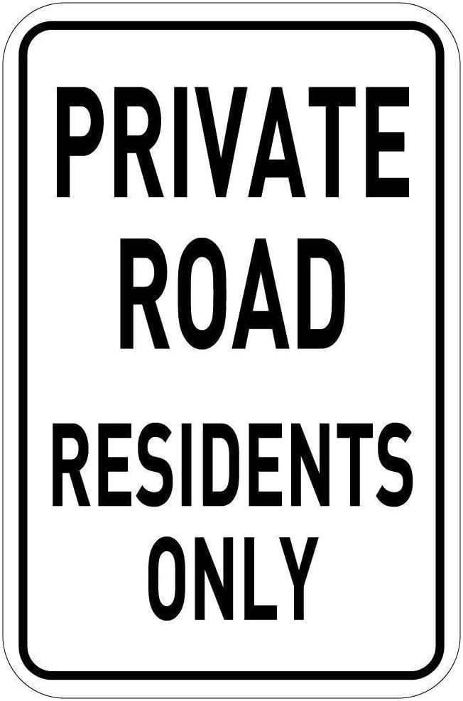 Private Road Residents Only Safety Pet Gift Retro Metal Aluminum Sign ...